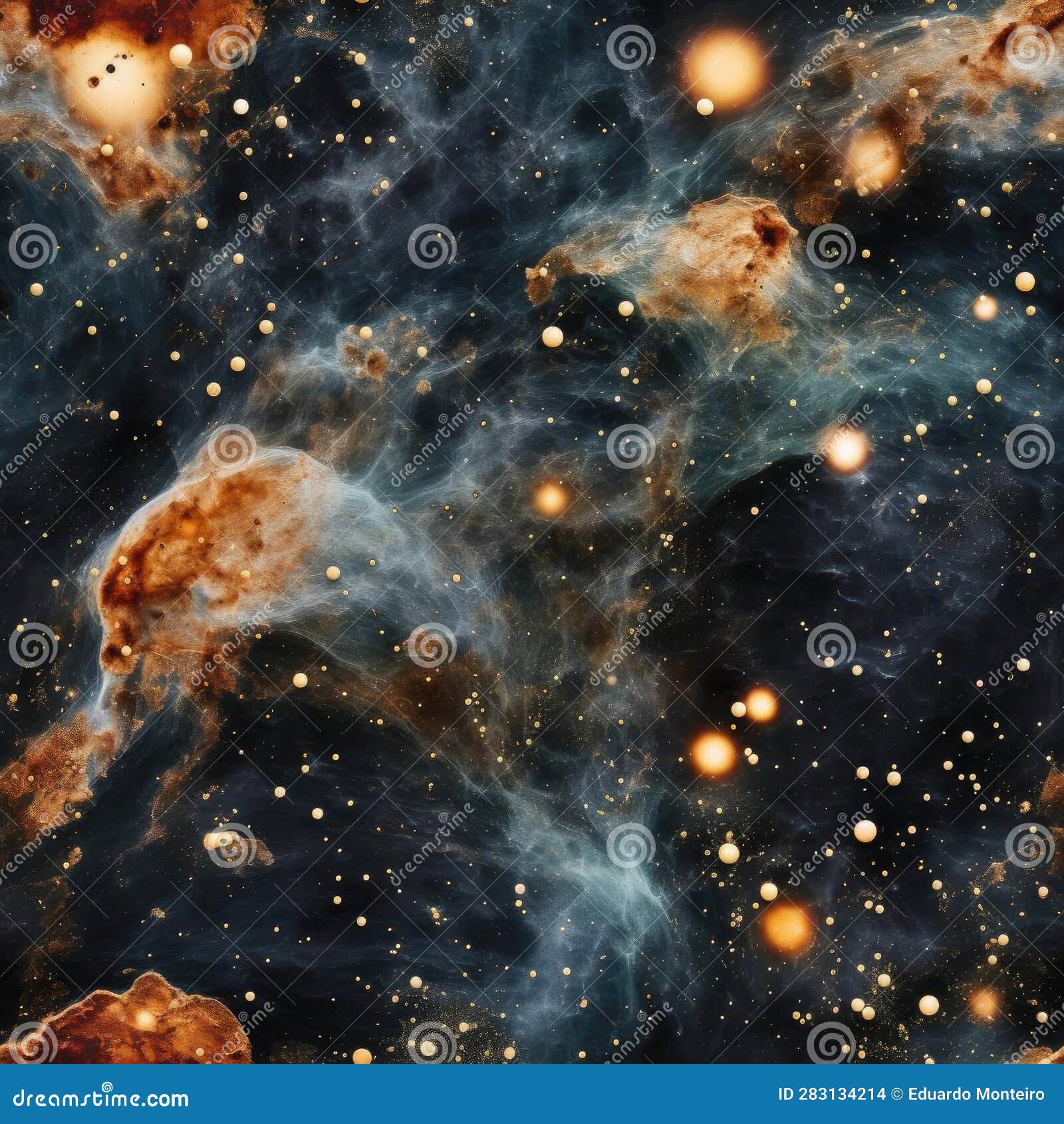 Space Filled with Radiant Clusters of Stars and Bright Lights (tiled ...