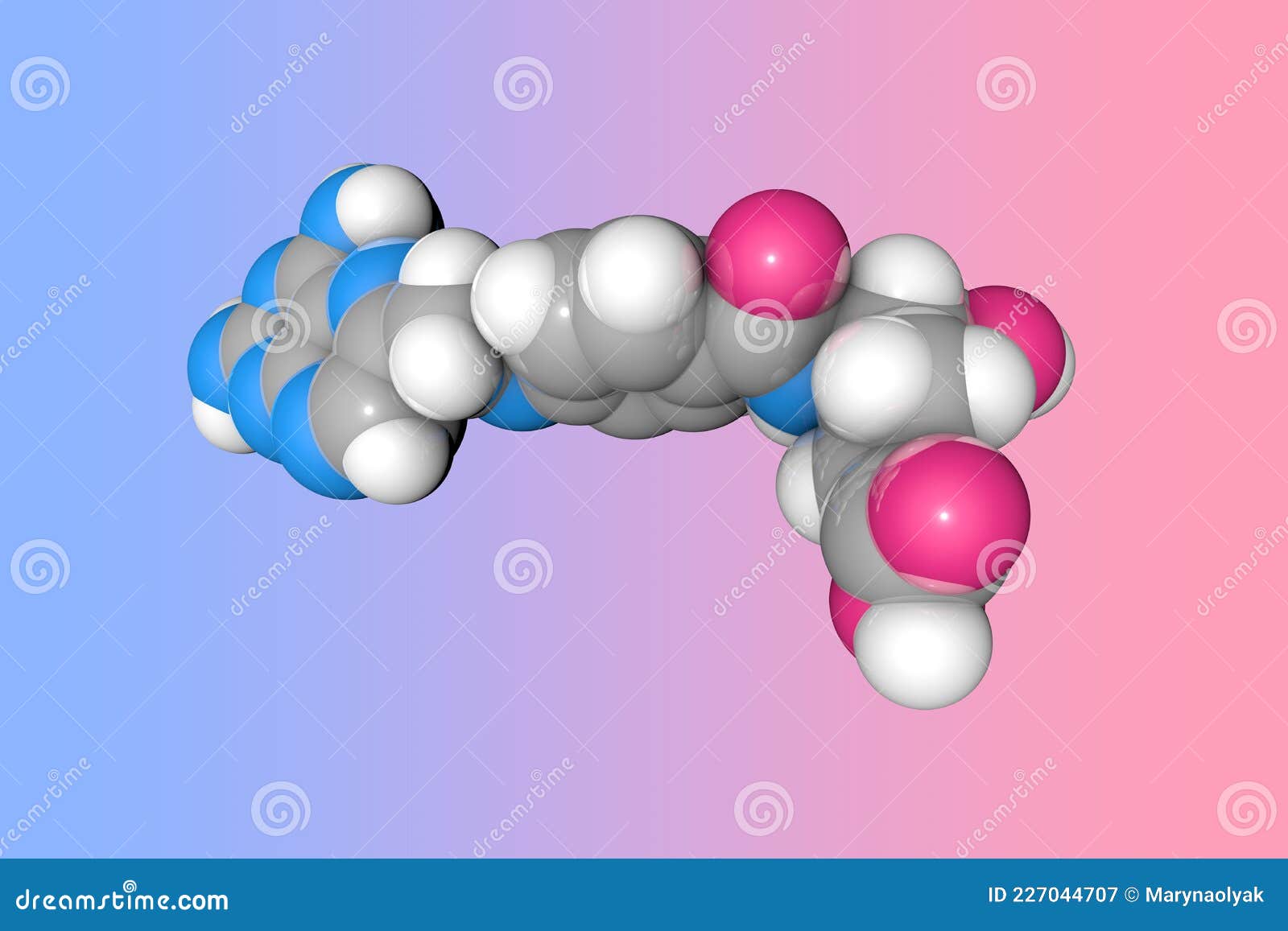 Space-filling Molecular Model of Aminopterin. Atoms are Represented As ...