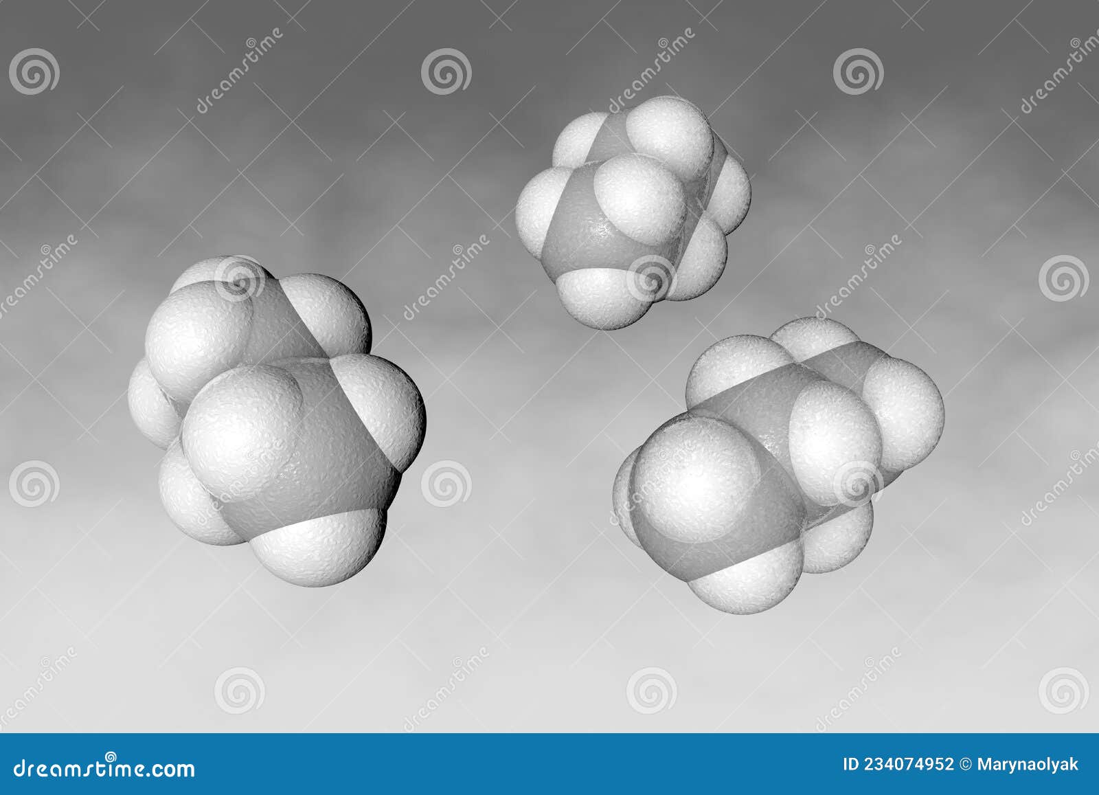 Space-filling Molecular Model of Butane or N-butane. Atoms are ...