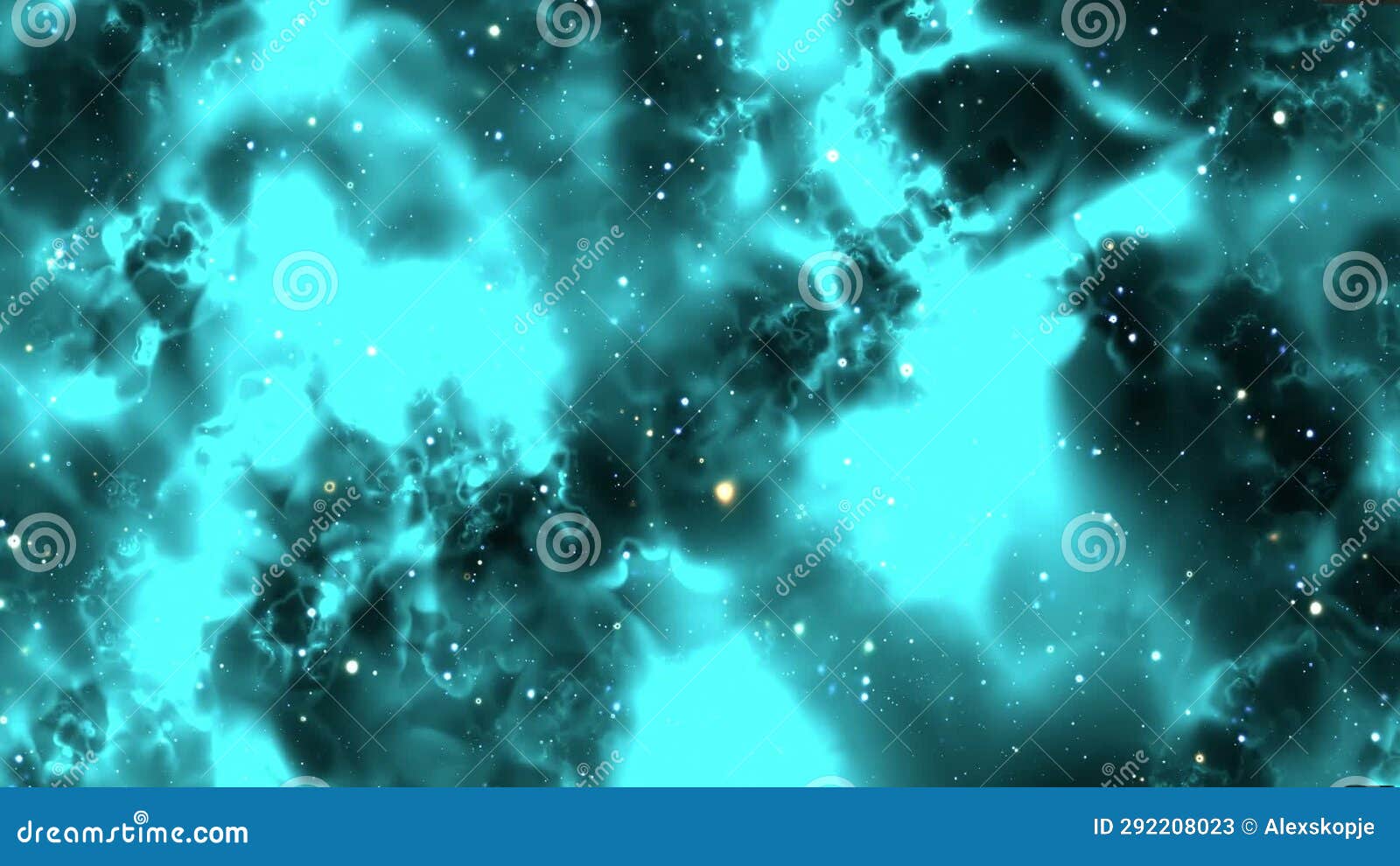 Space Flight into a Star Field in Galaxy Clouds and Lightning Nebula ...