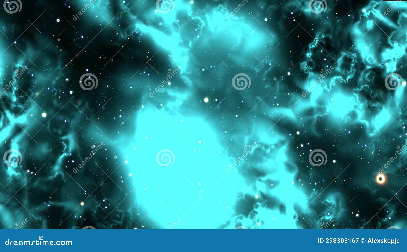 Space Flight into a Star Field in Galaxy Clouds and Lightning Nebula ...