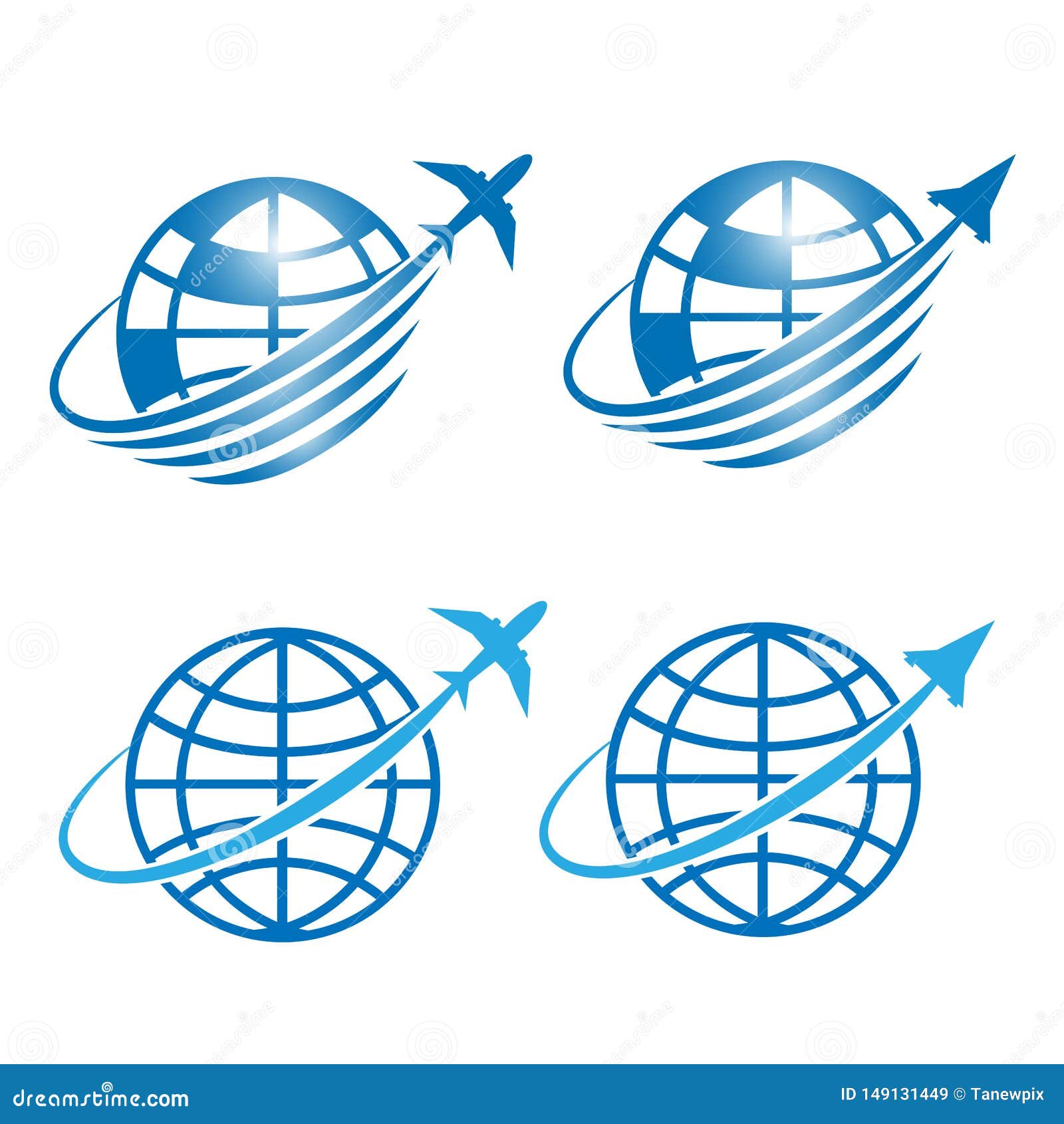 Space Flight Symbol and Travel Logo Icons Design Stock Vector ...