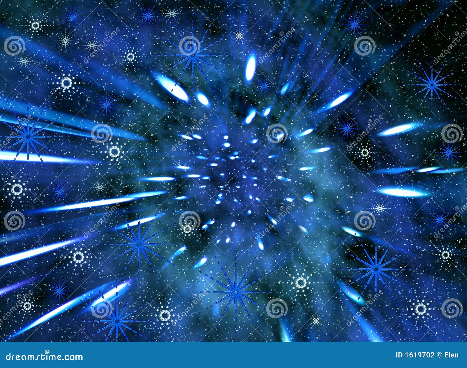 Space fly. Snowflakes stock illustration. Illustration of graphic - 1619702