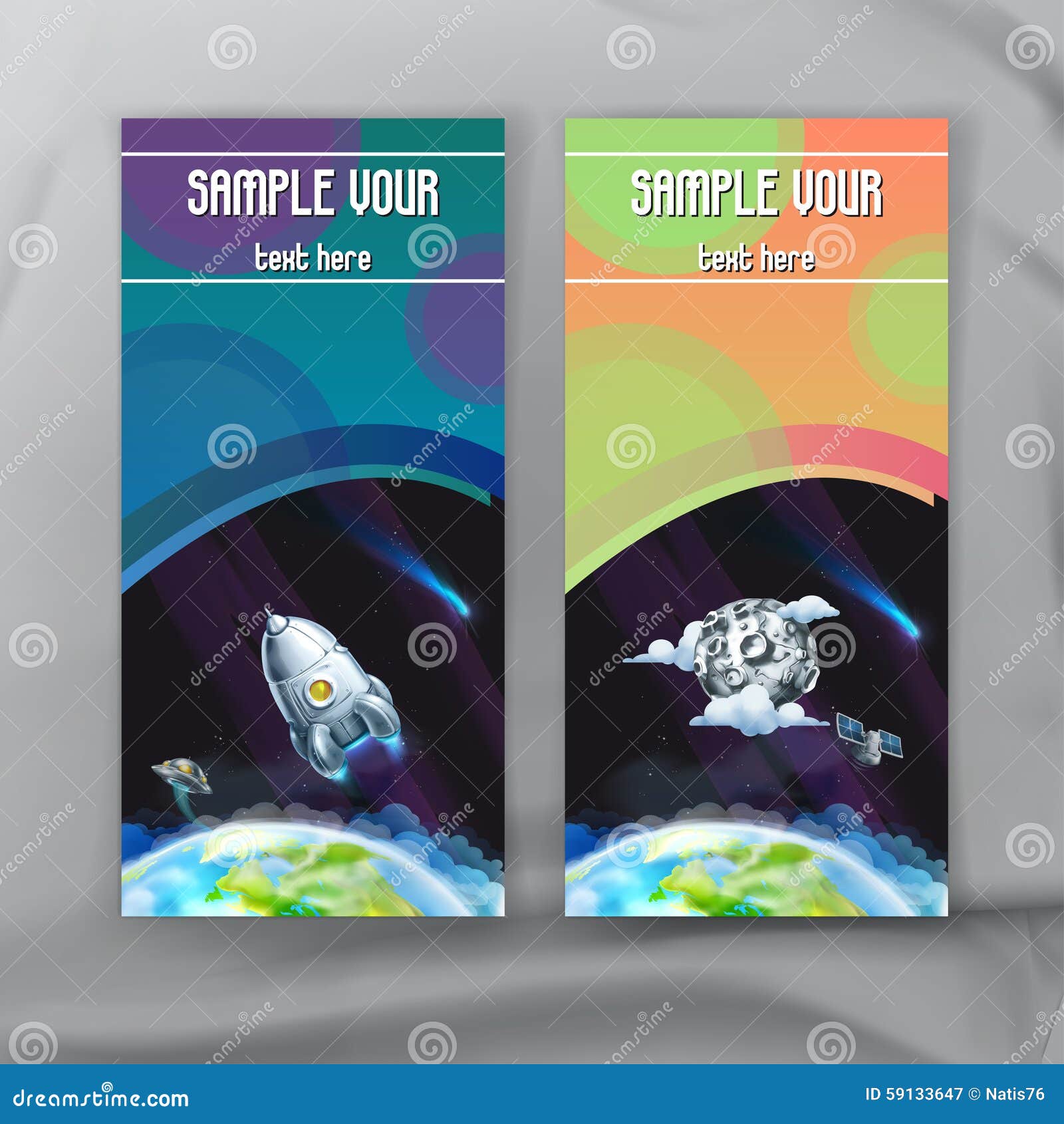 Space Flyers, Brochure Template Stock Vector - Illustration of paper ...