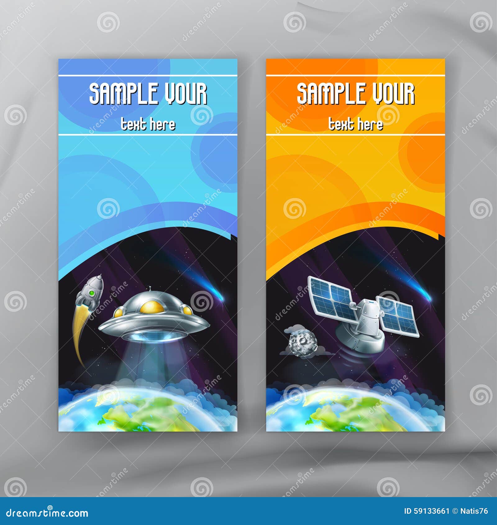 Space Flyers, Brochure Template Stock Vector - Illustration of poster ...