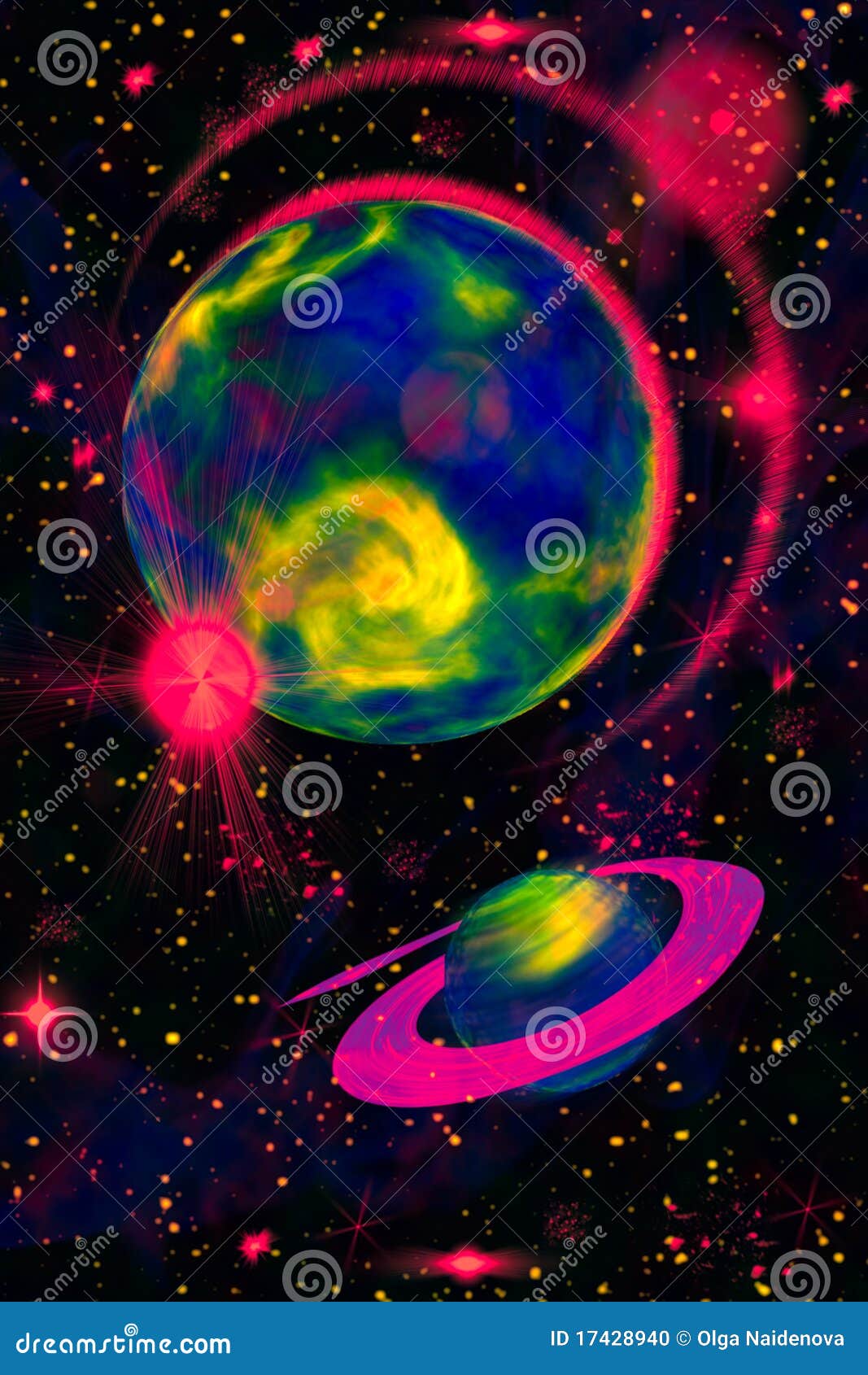 Space with a fog planet stock illustration. Illustration of futuristic ...