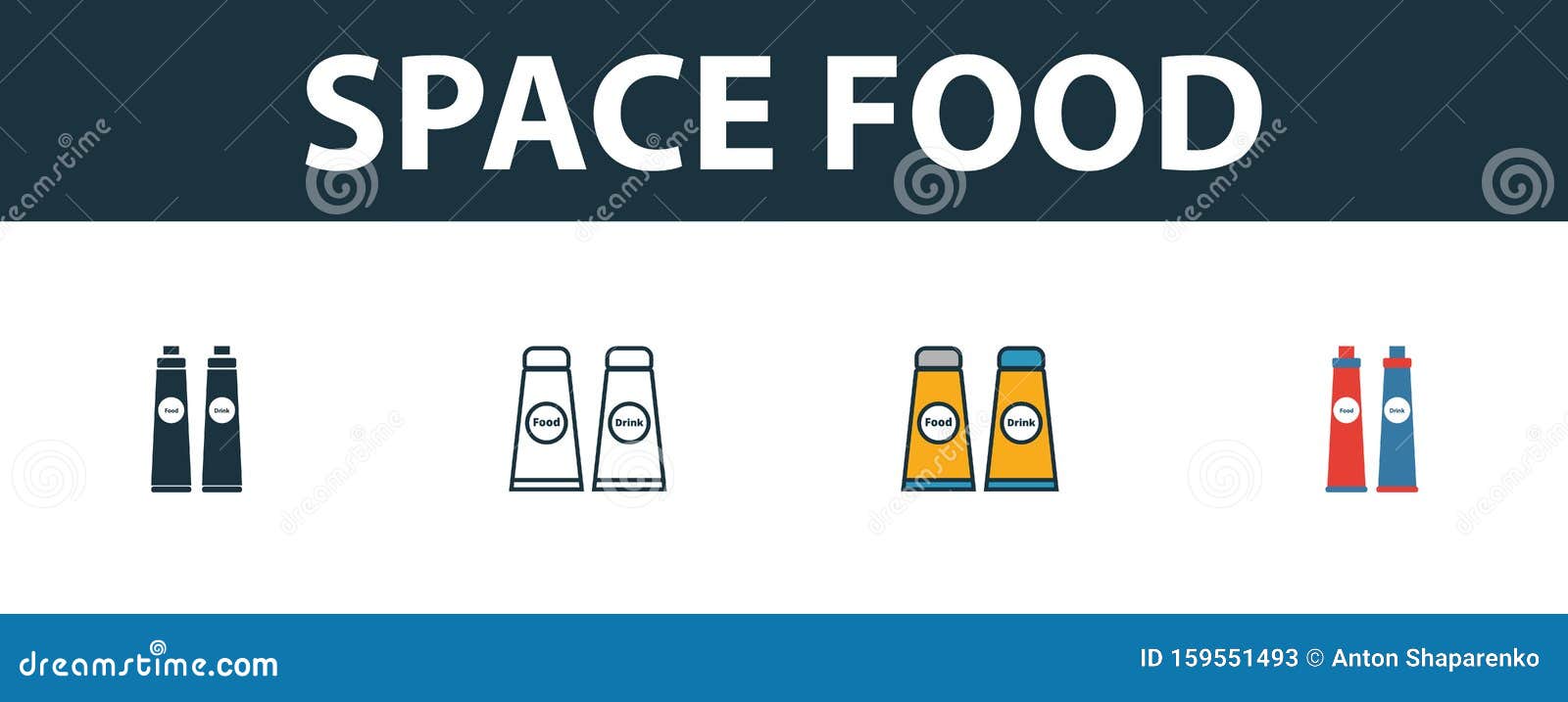 Space Food Icon Set. Four Simple Symbols In Diferent Styles From Space ... Space Food Icon Set. Four Simple Symbols In Diferent Styles From Space ...