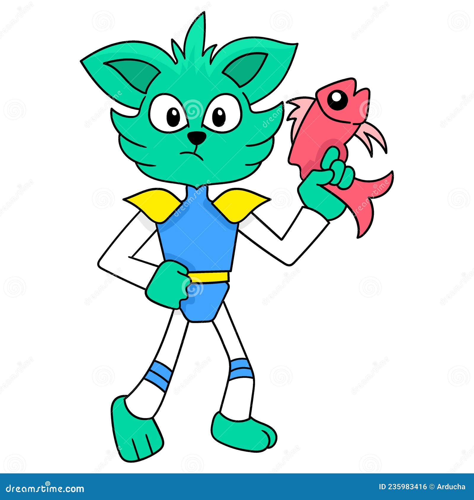 Space Force Cat Carries Firearms for Security, Doodle Icon Image Kawaii ...