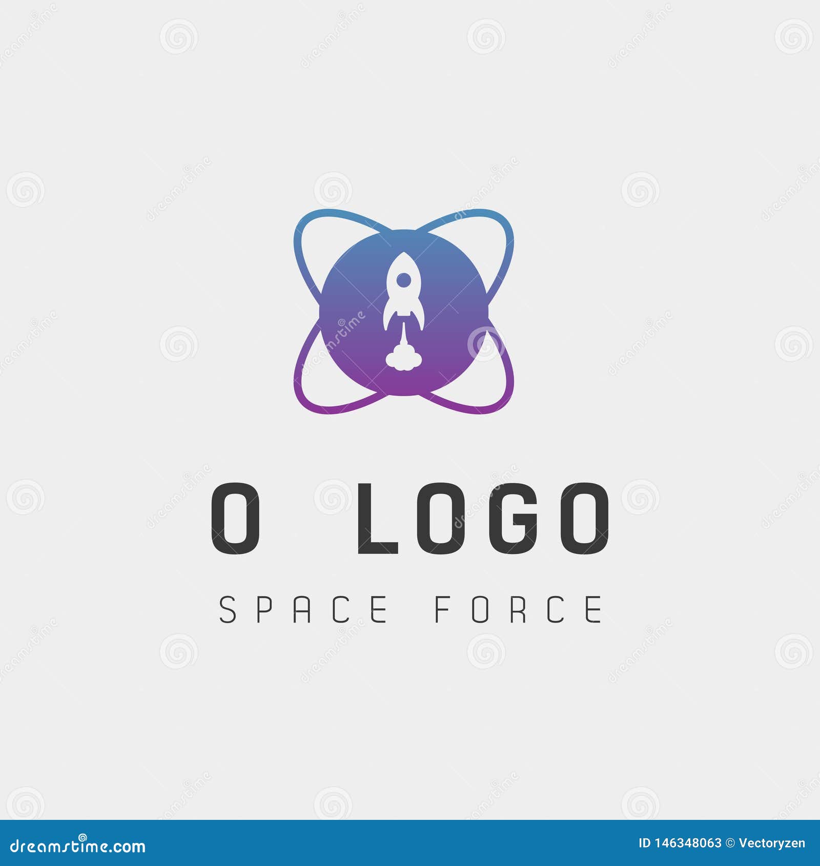 Space Force Logo Design O Initial Galaxy Rocket Vector in Gradient ...