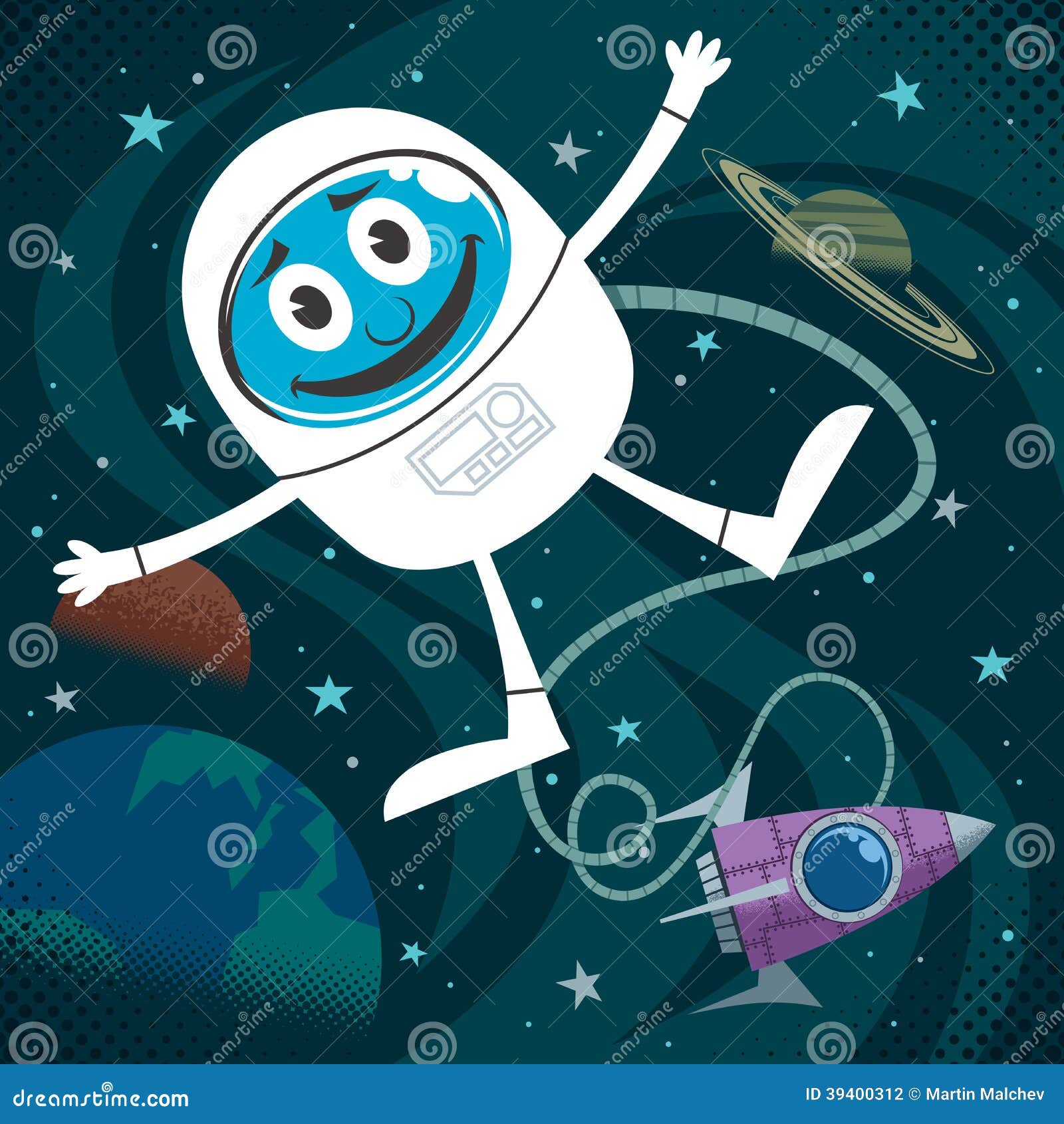 Space Fun stock vector. Illustration of landscape, astronaut - 39400312