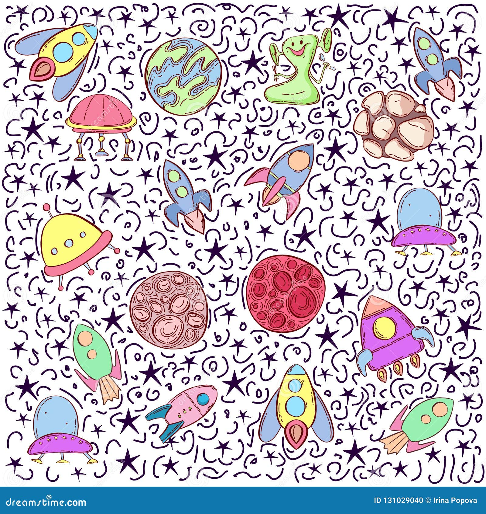 Space Galaxy Constellation Pattern Print. Huge Universe Vector Brochure ...