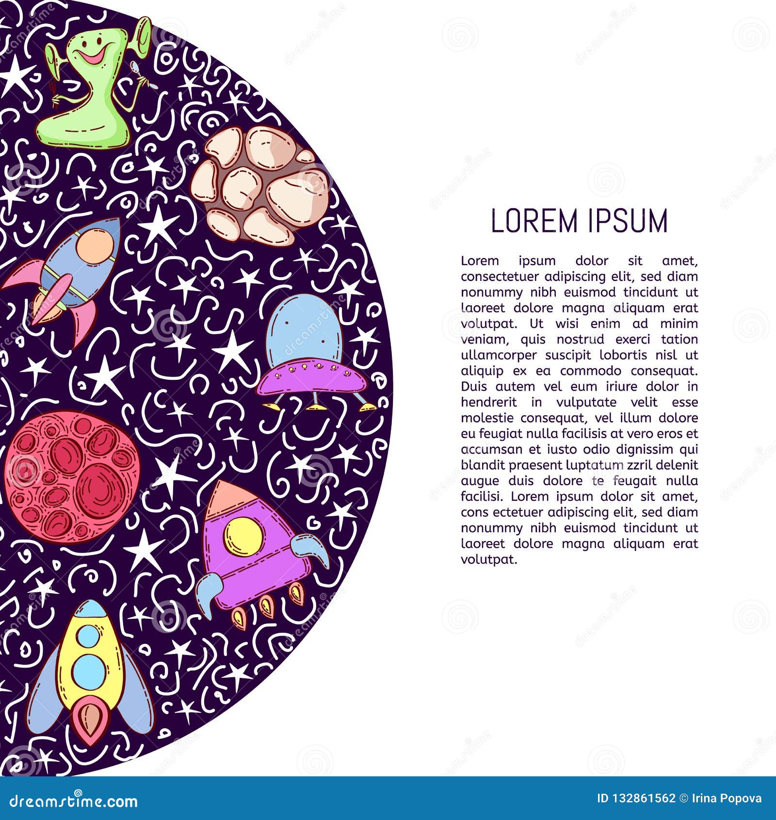 Space Galaxy Constellation Pattern Print. Huge Universe Vector Brochure ...