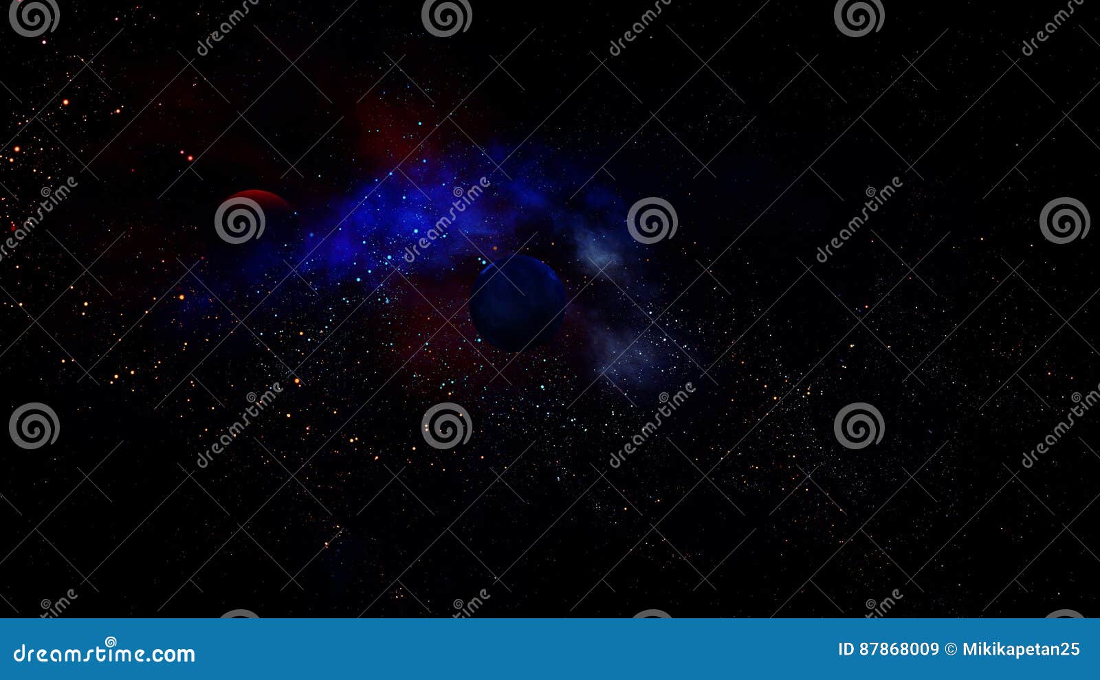 Space galaxy 3D rendering stock illustration. Illustration of field ...