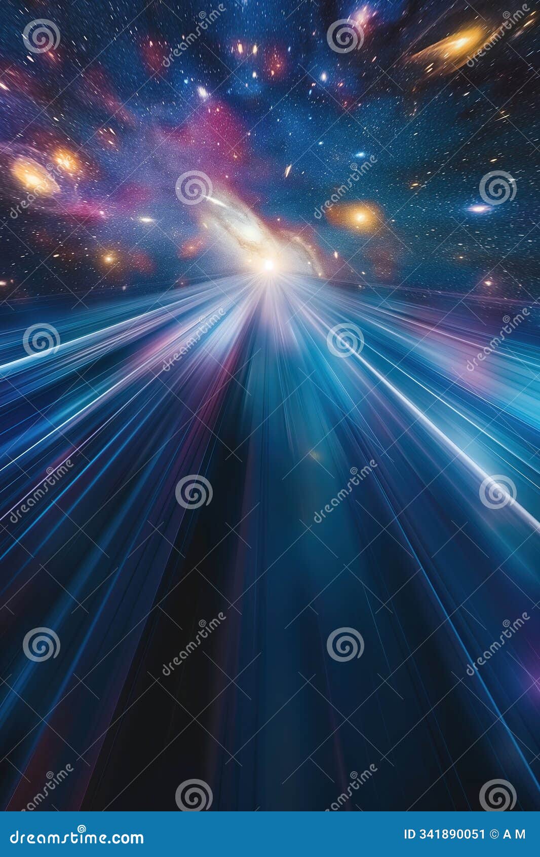 Space and Galaxy Light Speed Travel Lines, Motion View Forward Aspect ...