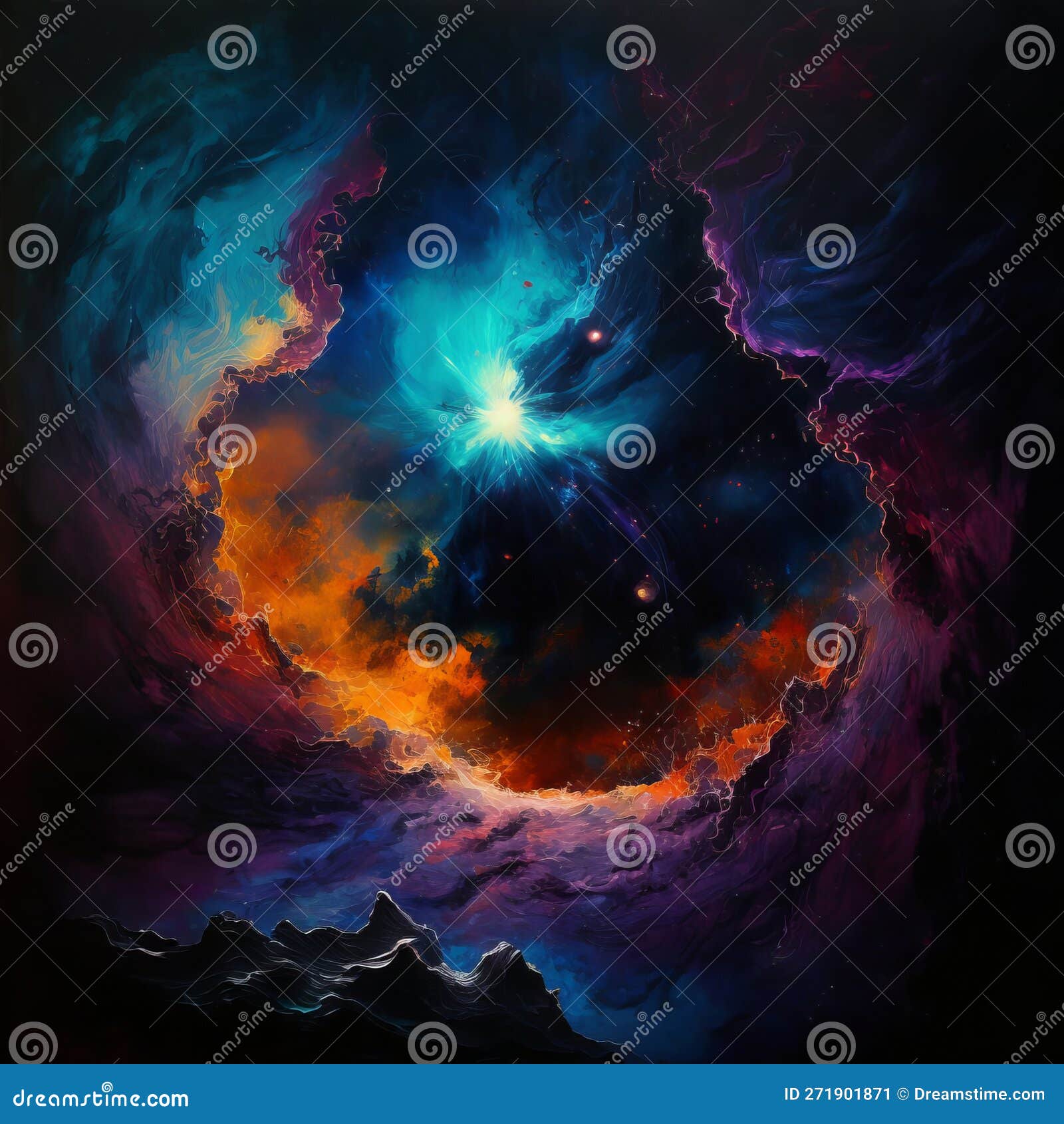 Background Space Galaxy Particles Abstraction with Different Colors ...