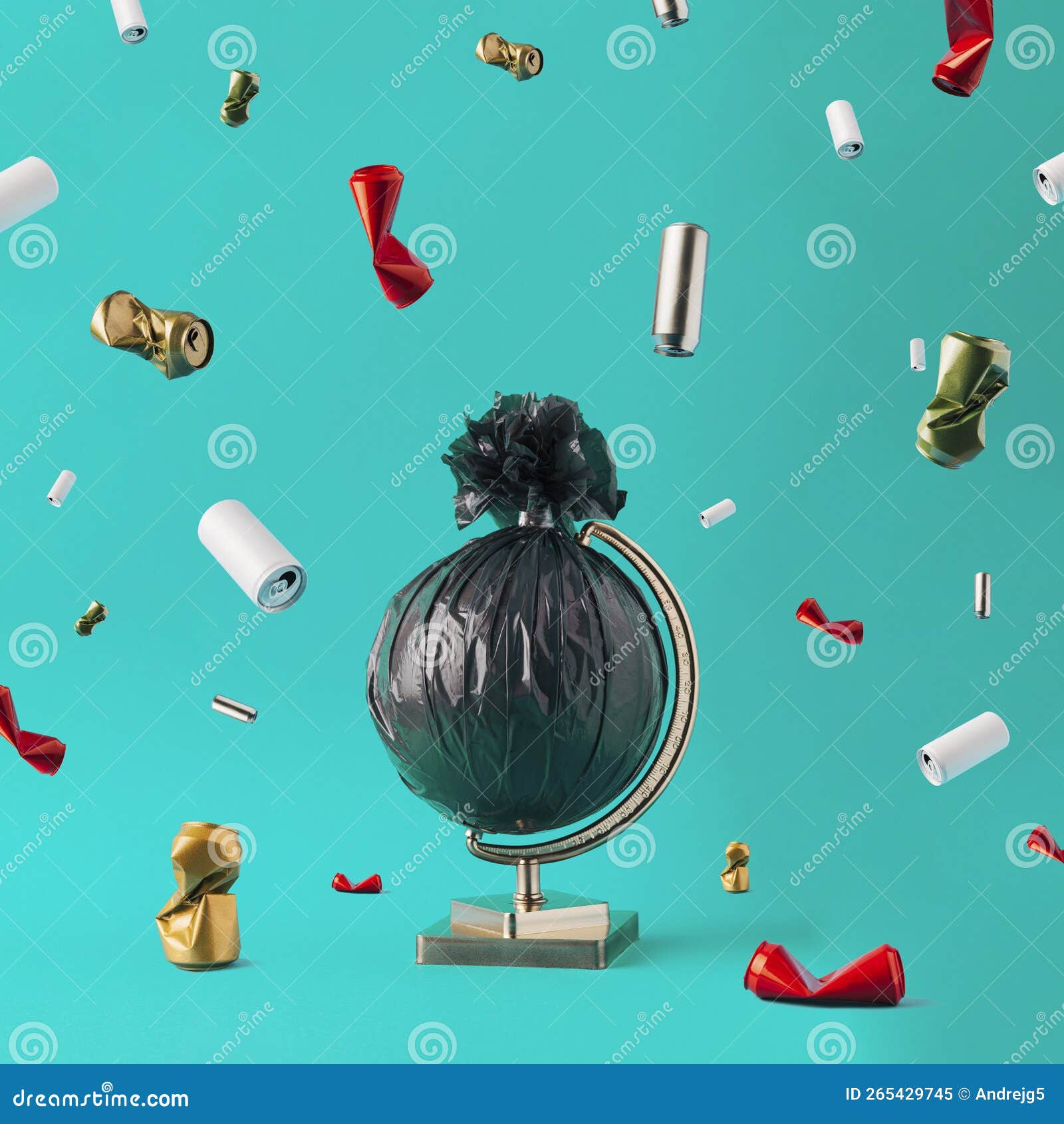 Space Garbage. Various Empty Cans Flying in Earthâ€™s Orbit. Trash ...