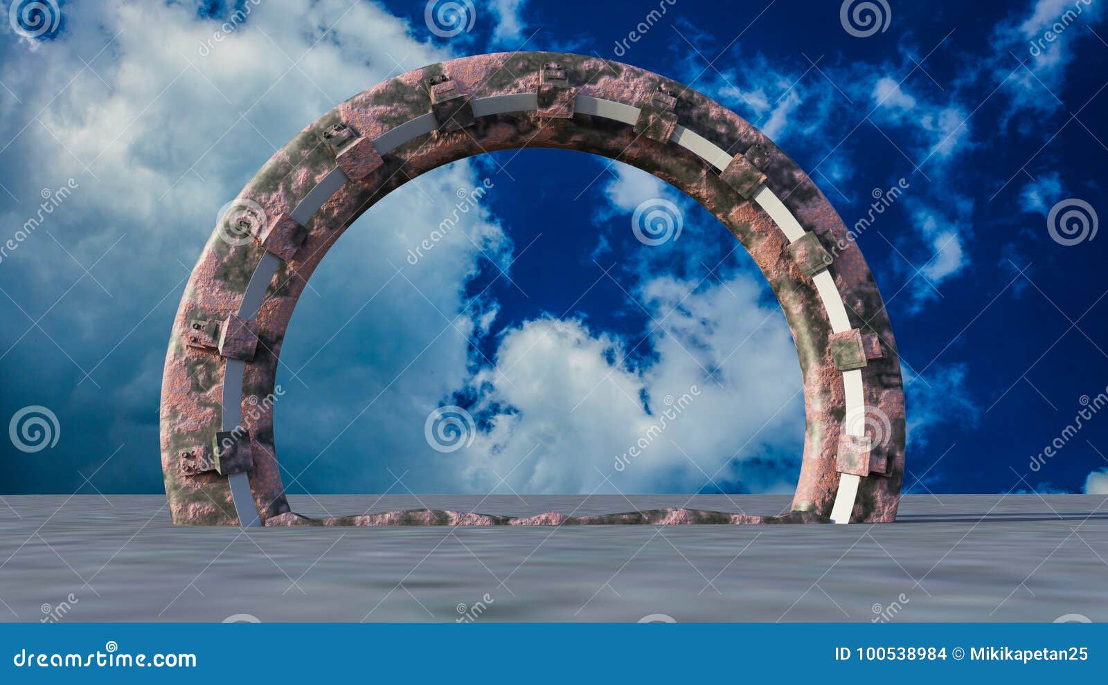 Space Gate 3d rendering stock illustration. Illustration of surreal ...