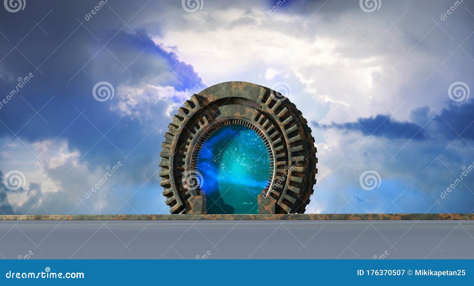 Space Gate into Other World 3d Rendering Stock Illustration ...