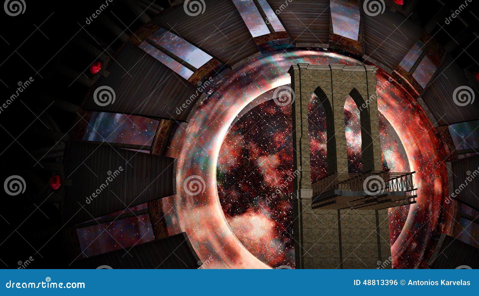 Space Gate into Other World Stock Illustration - Illustration of cosmos ...