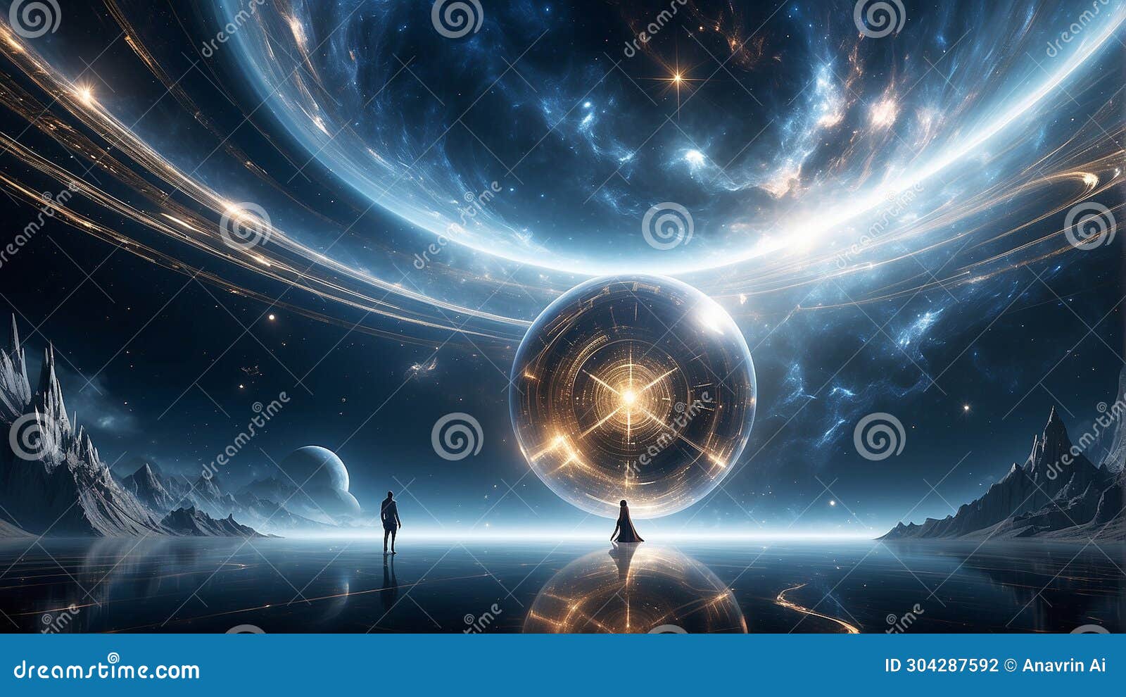 A Space Gate To Another Dimension. Ai Art Generated Stock Illustration ...