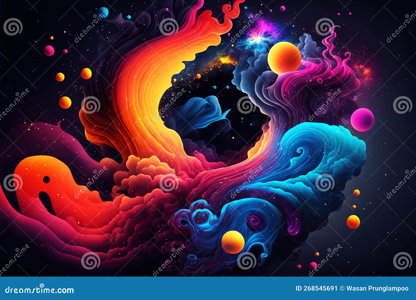 Space and Glowing Nebula Abstract Background. Ai Generated Stock ...