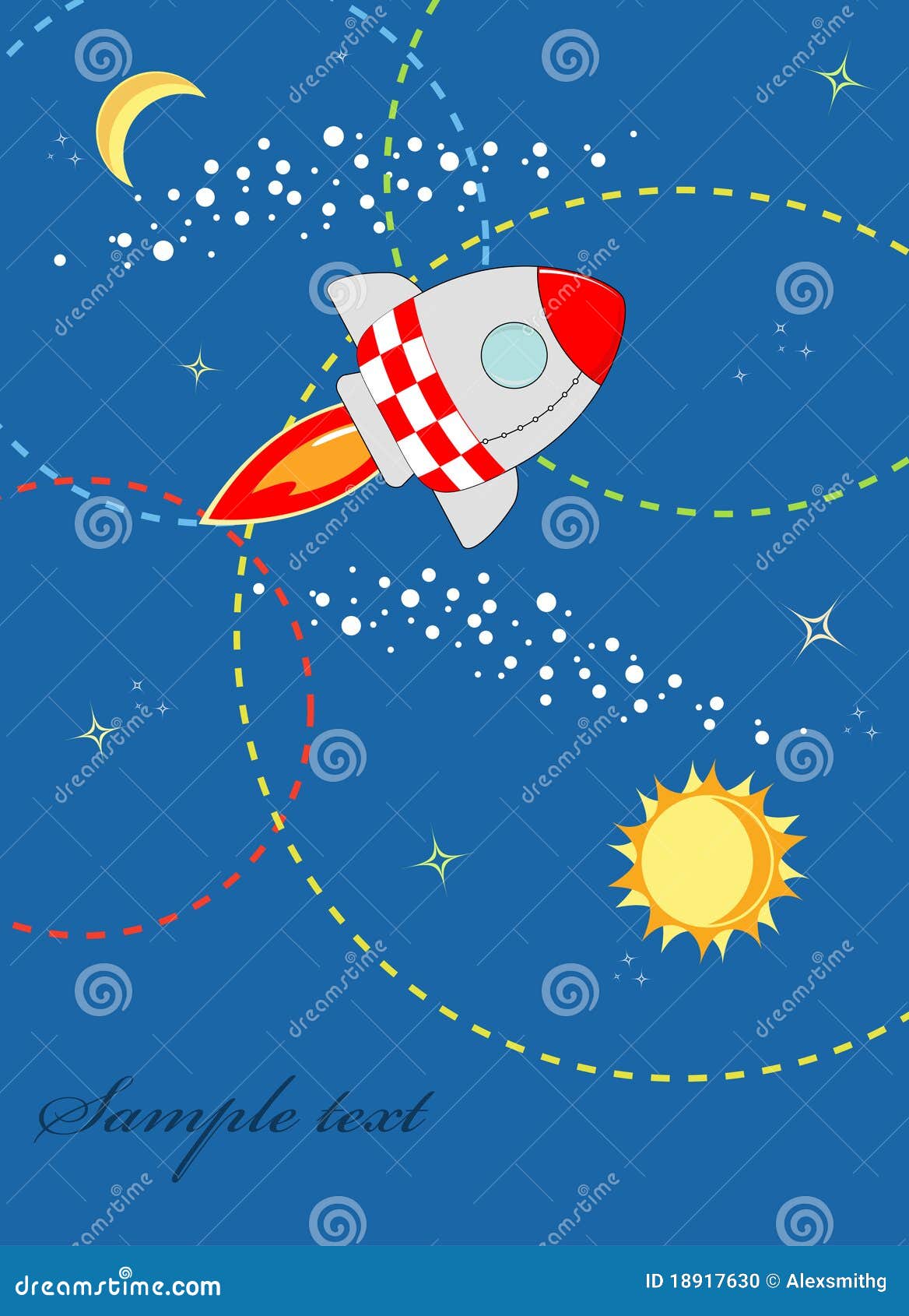 Space Greeting Card stock vector. Illustration of postcard - 18917630