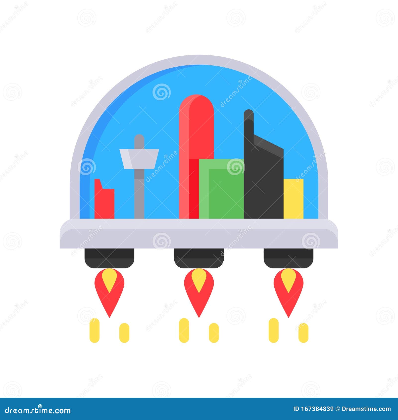 Space Habitat Vector, Future Technology Flat Design Icon Stock Vector ...