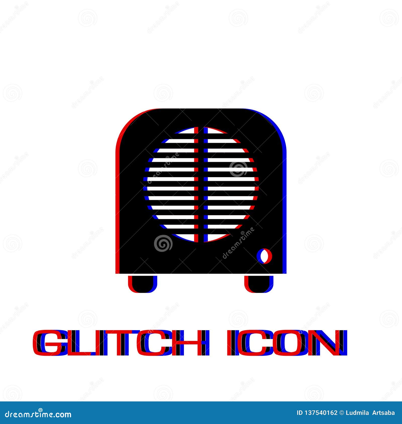 Space heater icon flat. stock vector. Illustration of object - 137540162