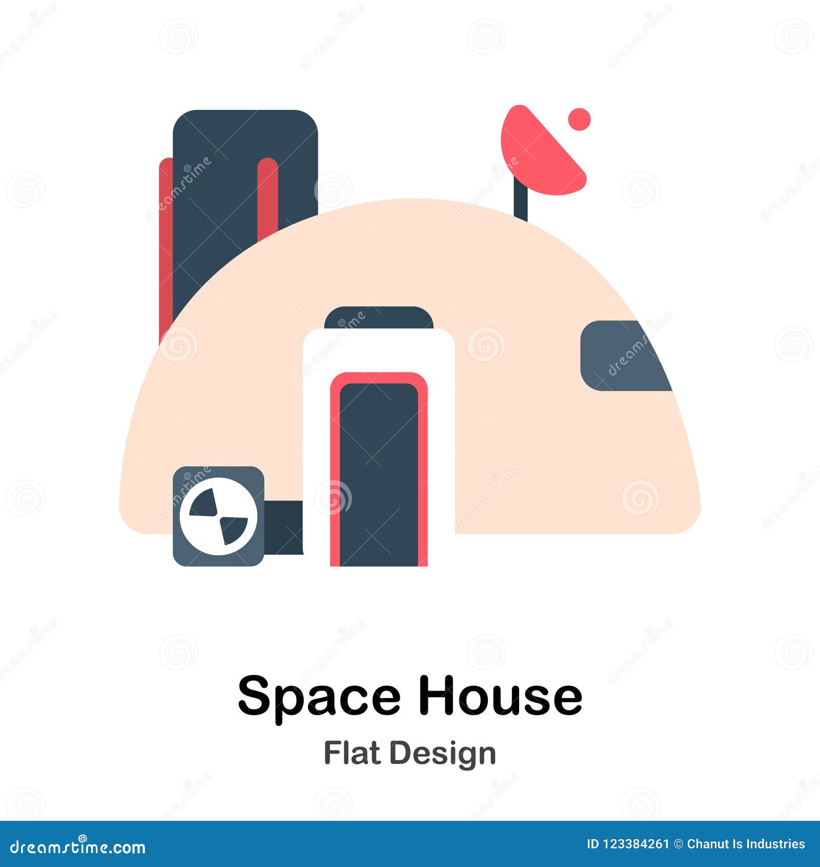 Space House Flat Illustration Stock Vector - Illustration of laboratory ...