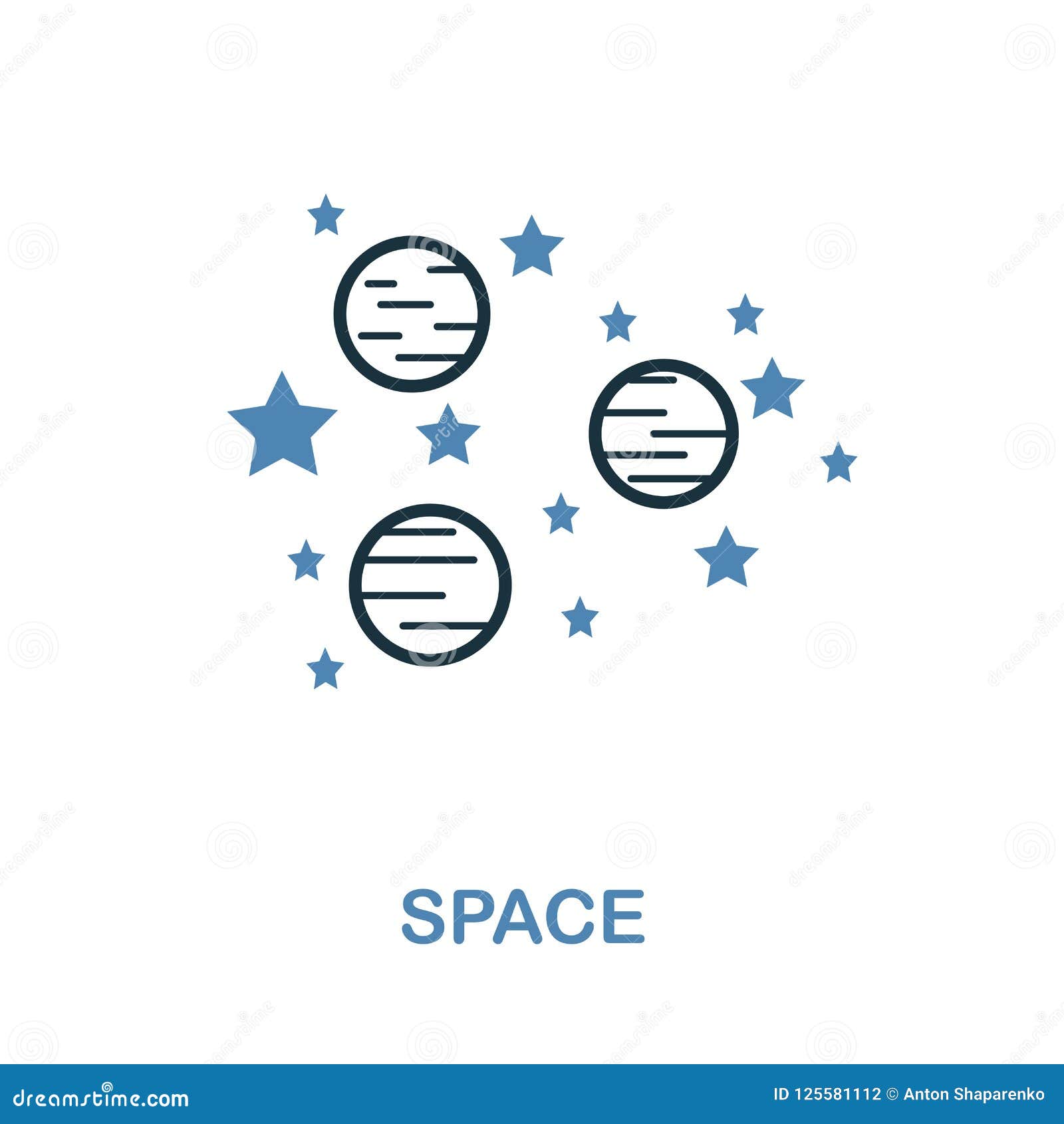Space Icon in 2 Color Design. Pixel Perfect Simple Pictogram Space Icon ...