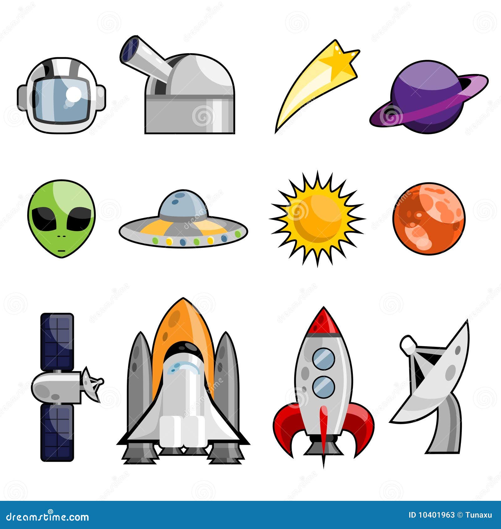 Space icon set stock vector. Illustration of ship, astronautics - 10401963