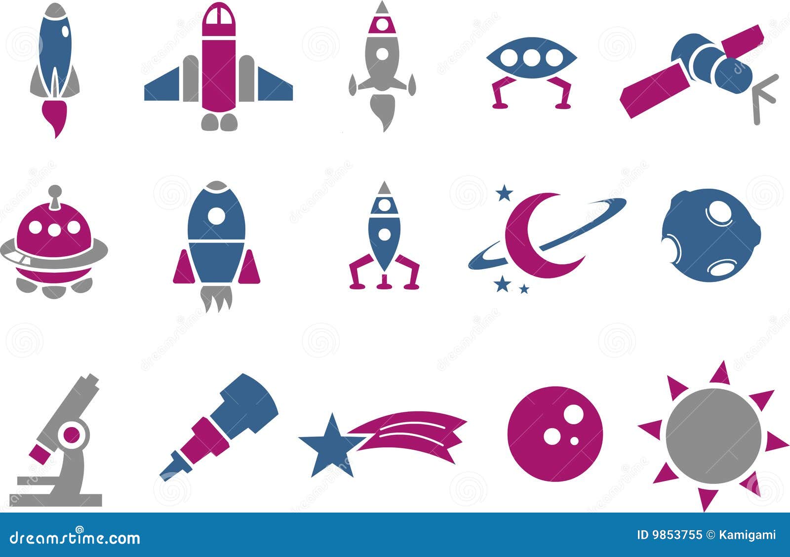 Space icon set stock vector. Illustration of space, buttons - 9853755
