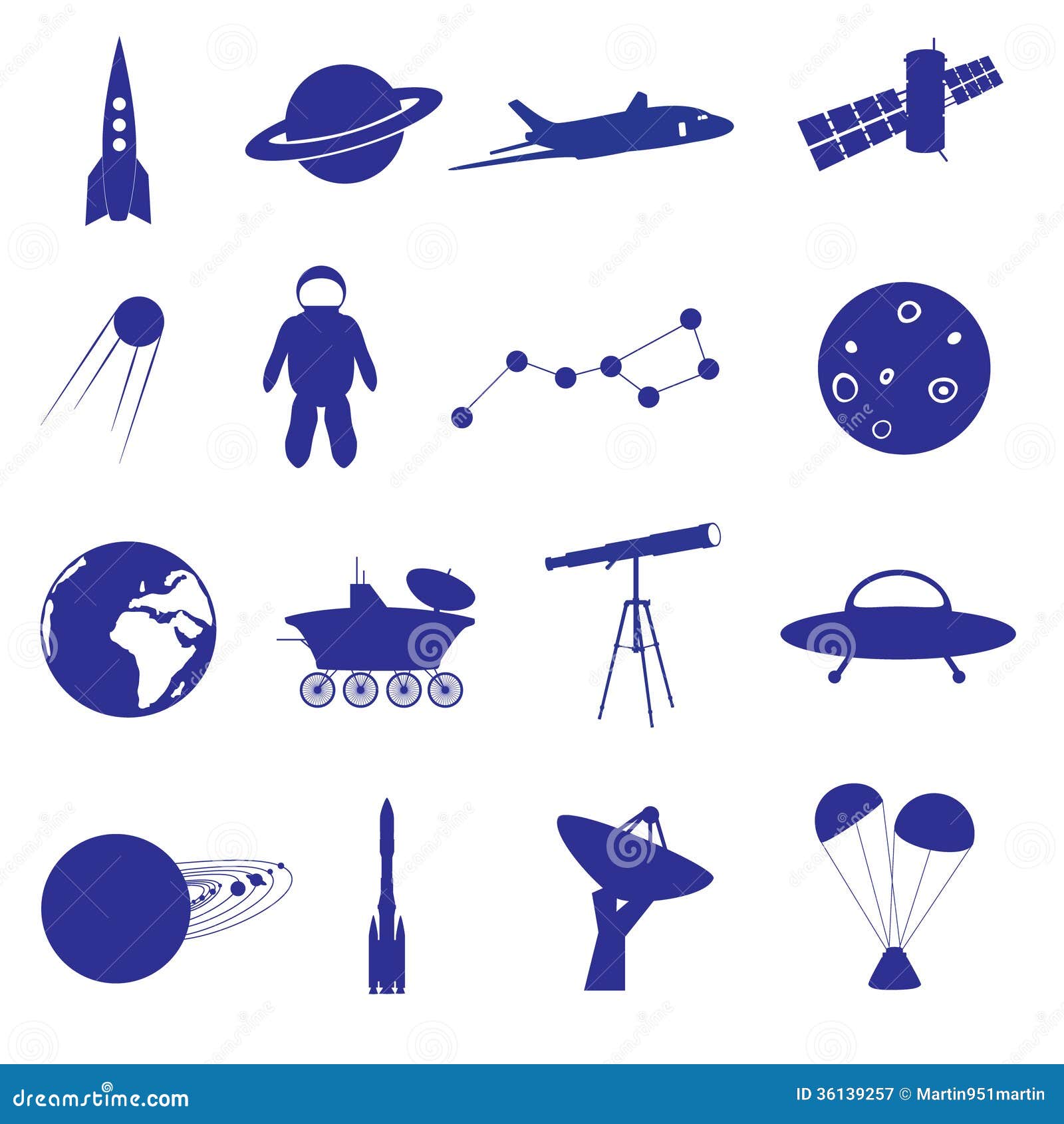 Space icon set eps10 stock vector. Illustration of parachute - 36139257