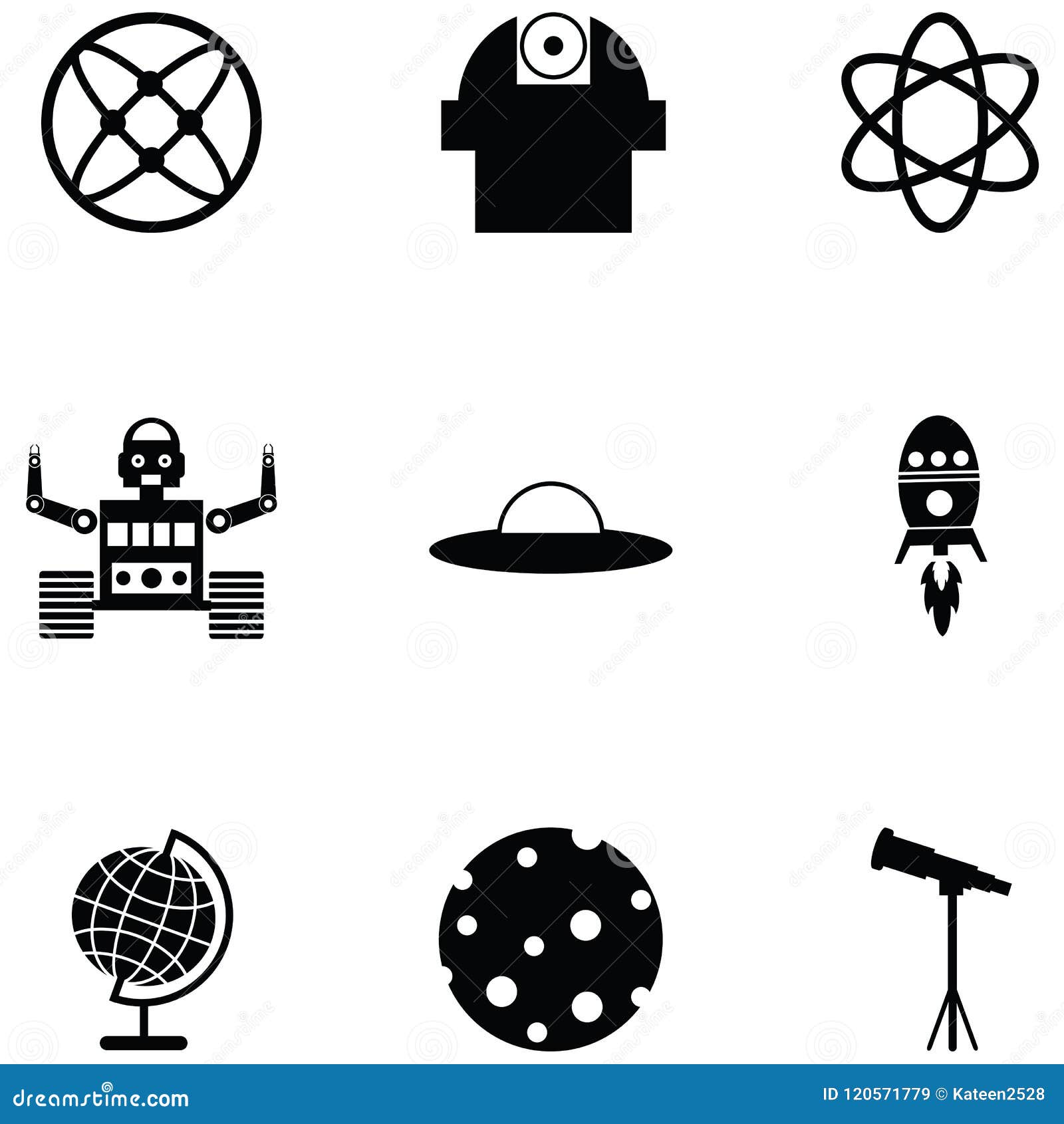 Space icon set stock vector. Illustration of spacecraft - 120571779