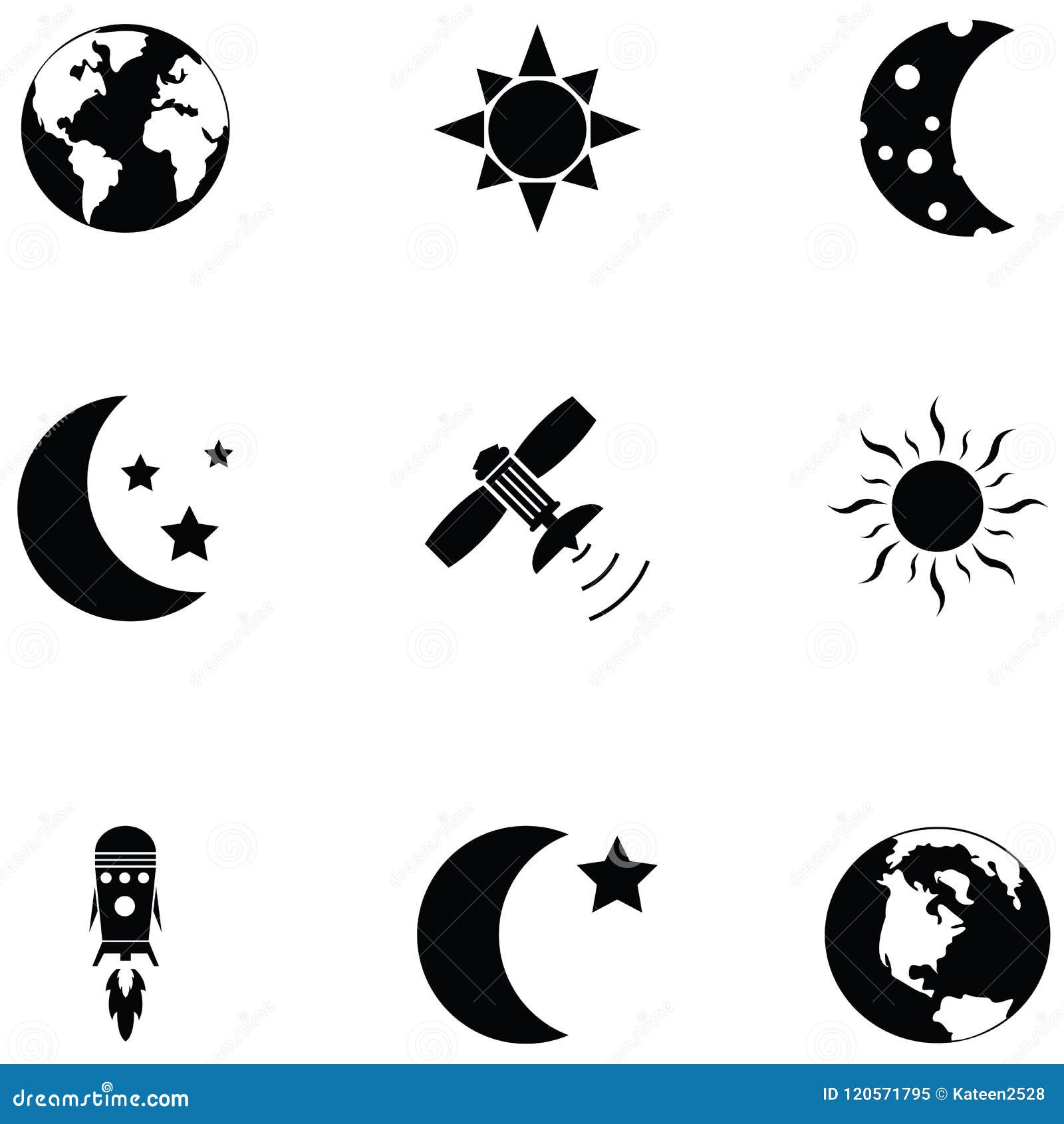 Space icon set stock vector. Illustration of universe - 120571795