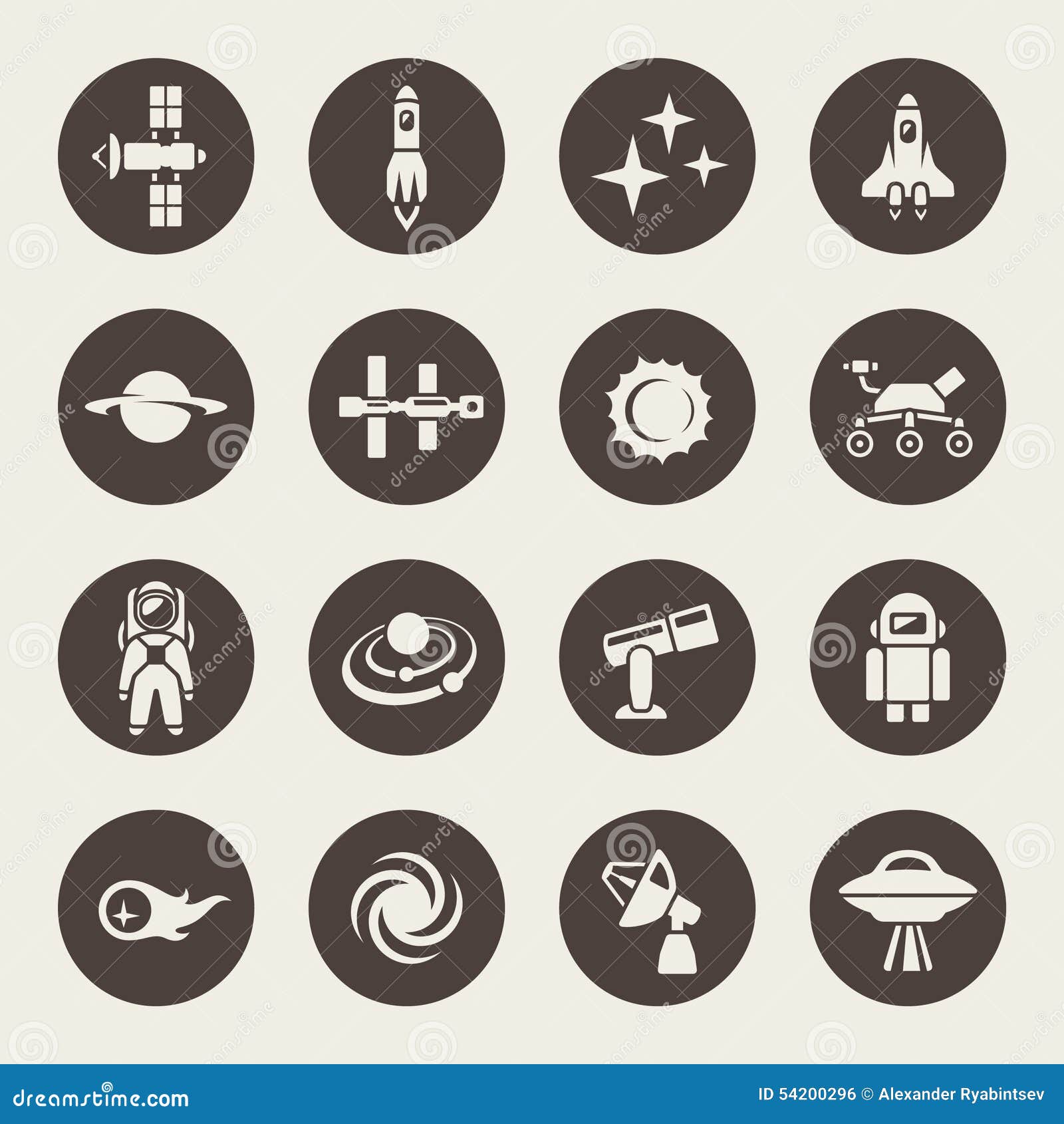Space Icon Set. Include Creative Elements Earth Planet, Stars ...