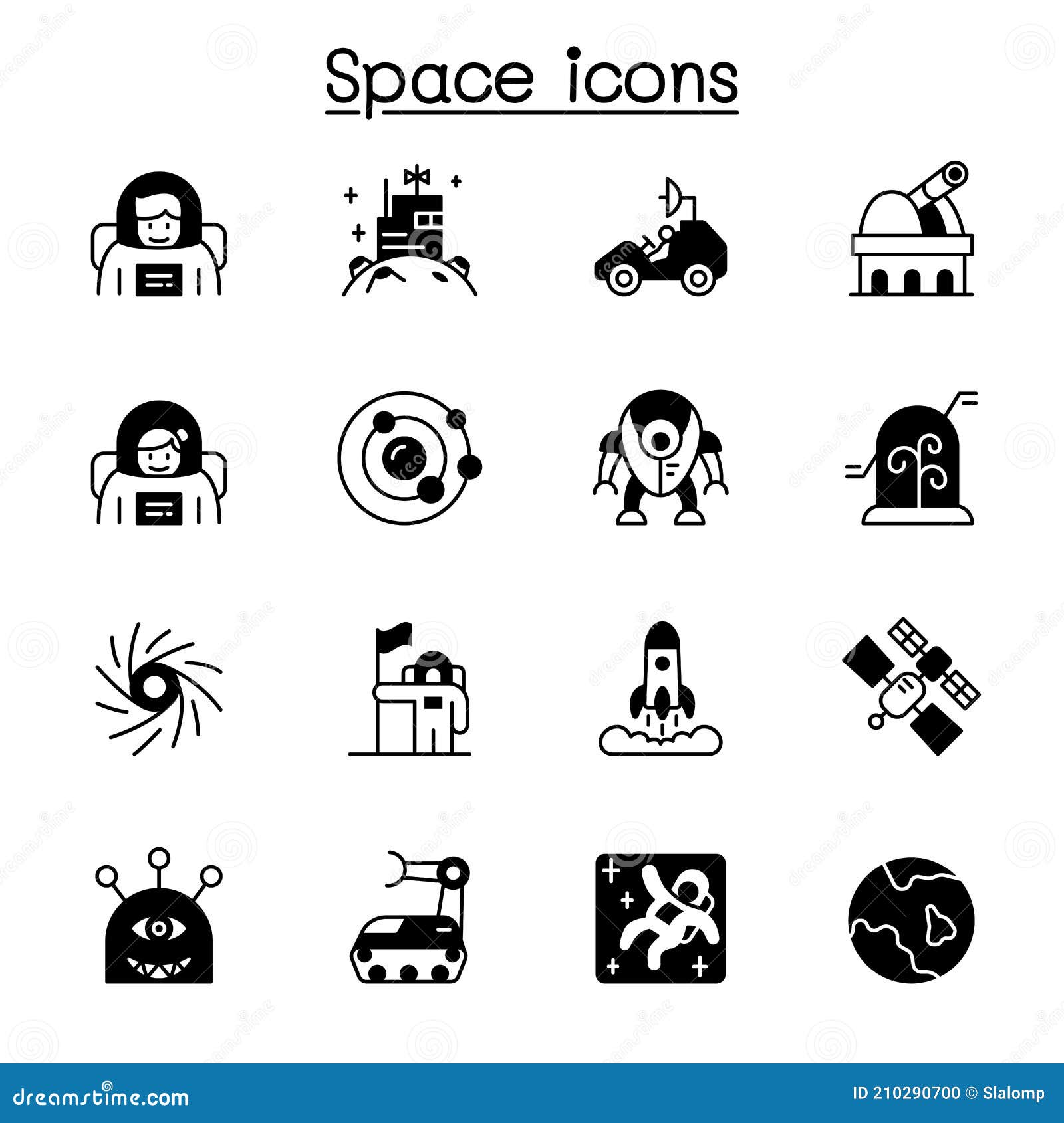 Space Icon Set Vector Illustration Graphic Design Stock Vector ...