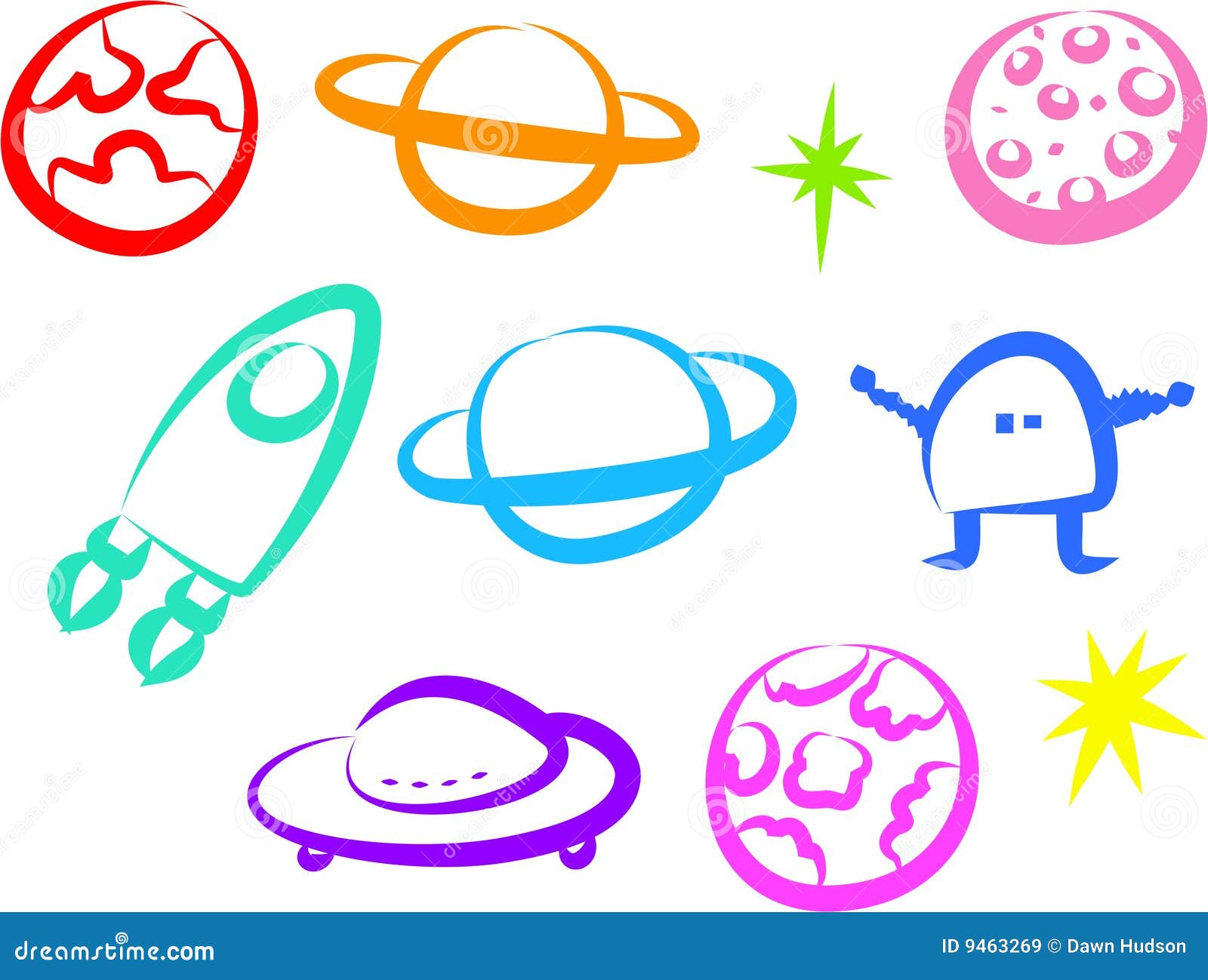 Space icons stock vector. Illustration of rocket, shapes - 9463269