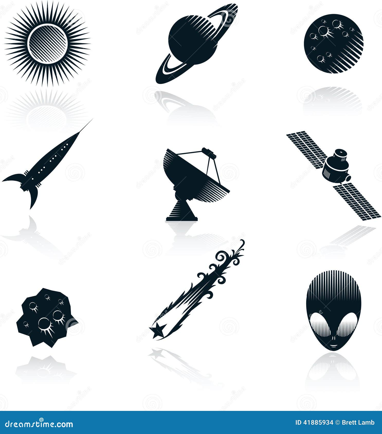Space Icons stock illustration. Illustration of alien - 41885934