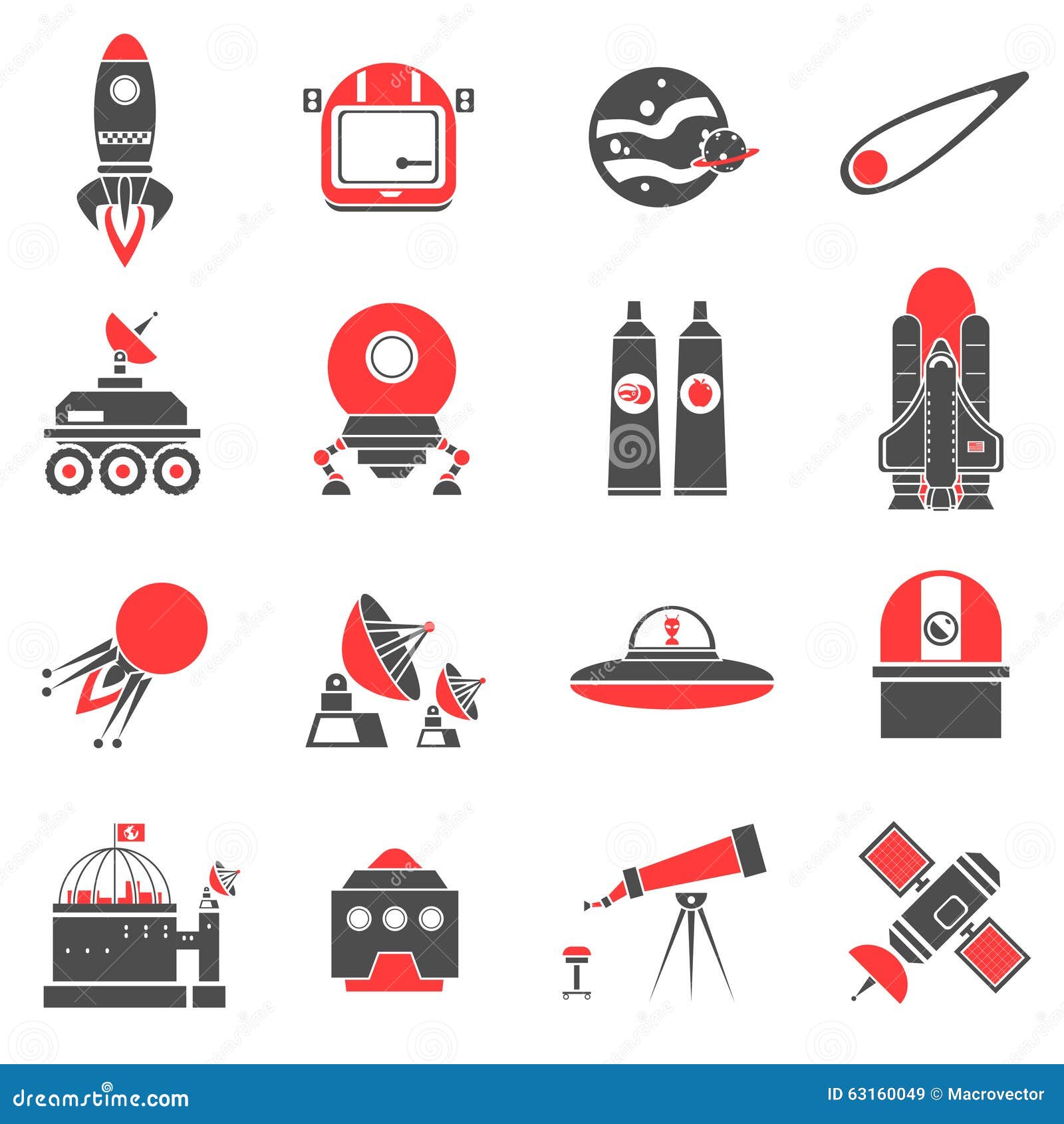 Space Icons Set stock vector. Illustration of robot, astronomy - 63160049