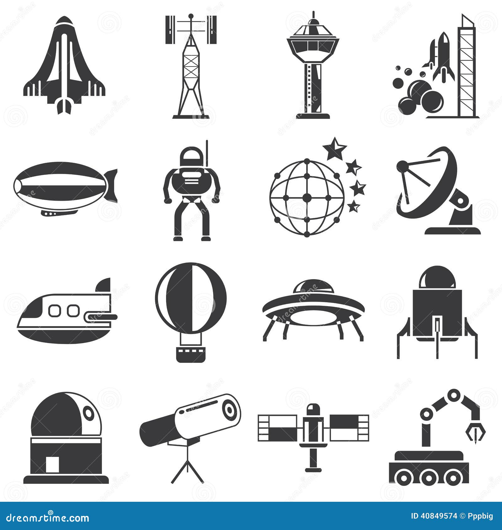 Space icons stock illustration. Illustration of rocket - 40849574