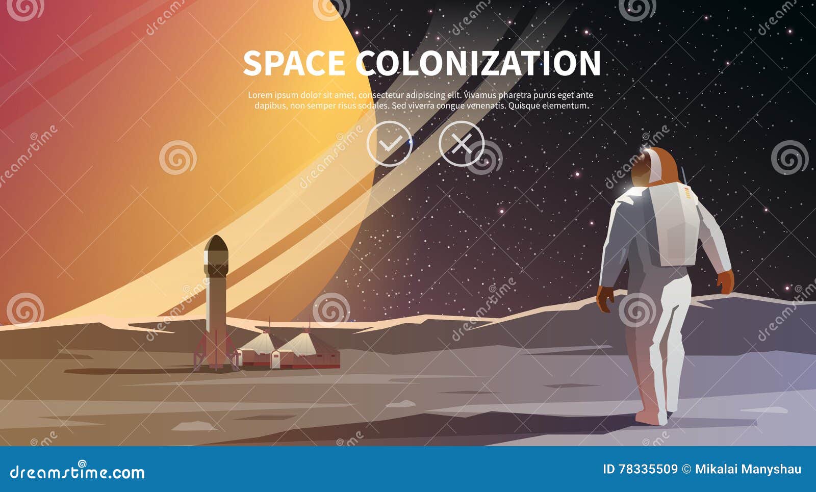 Space illustration stock vector. Illustration of astronaut - 78335509