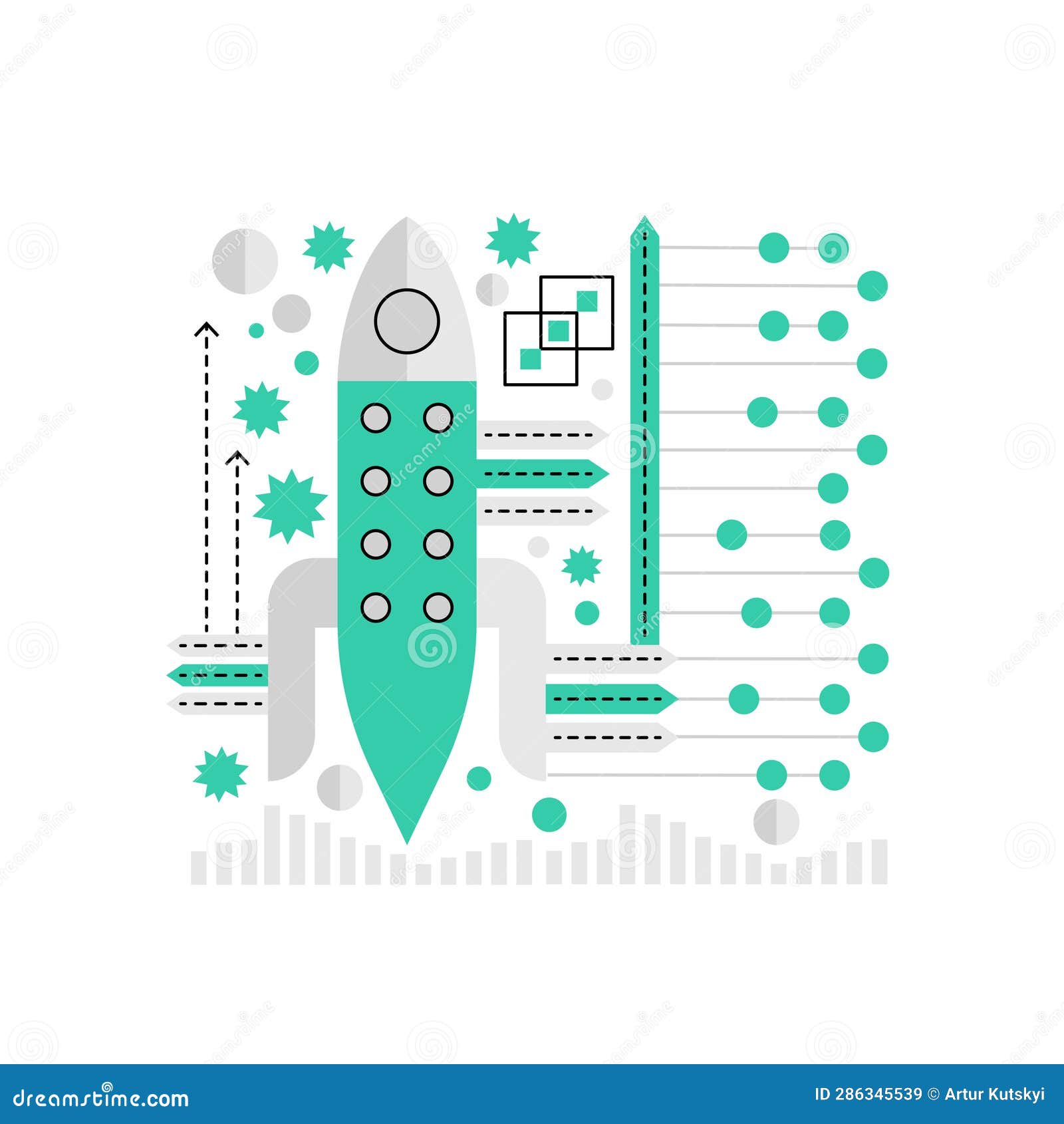 Space industry research stock vector. Illustration of astral - 286345539