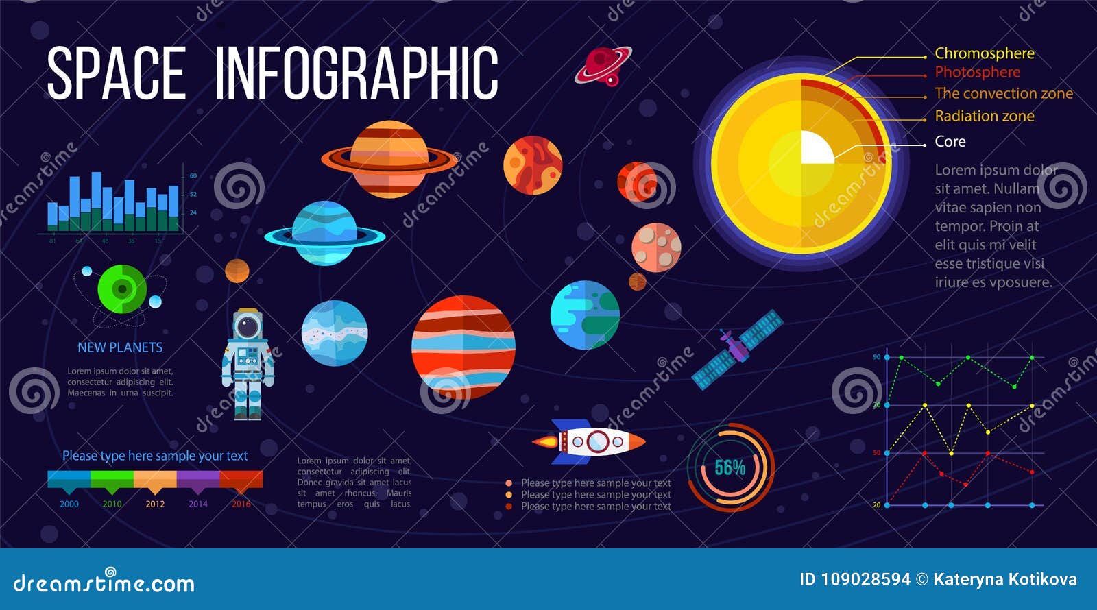 Space infographic elements stock vector. Illustration of planets ...