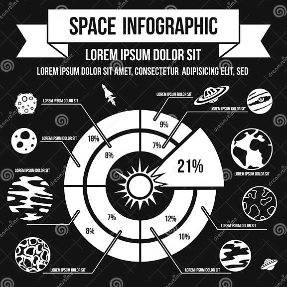 Space Infographic, Simple Style Stock Vector - Illustration of ...