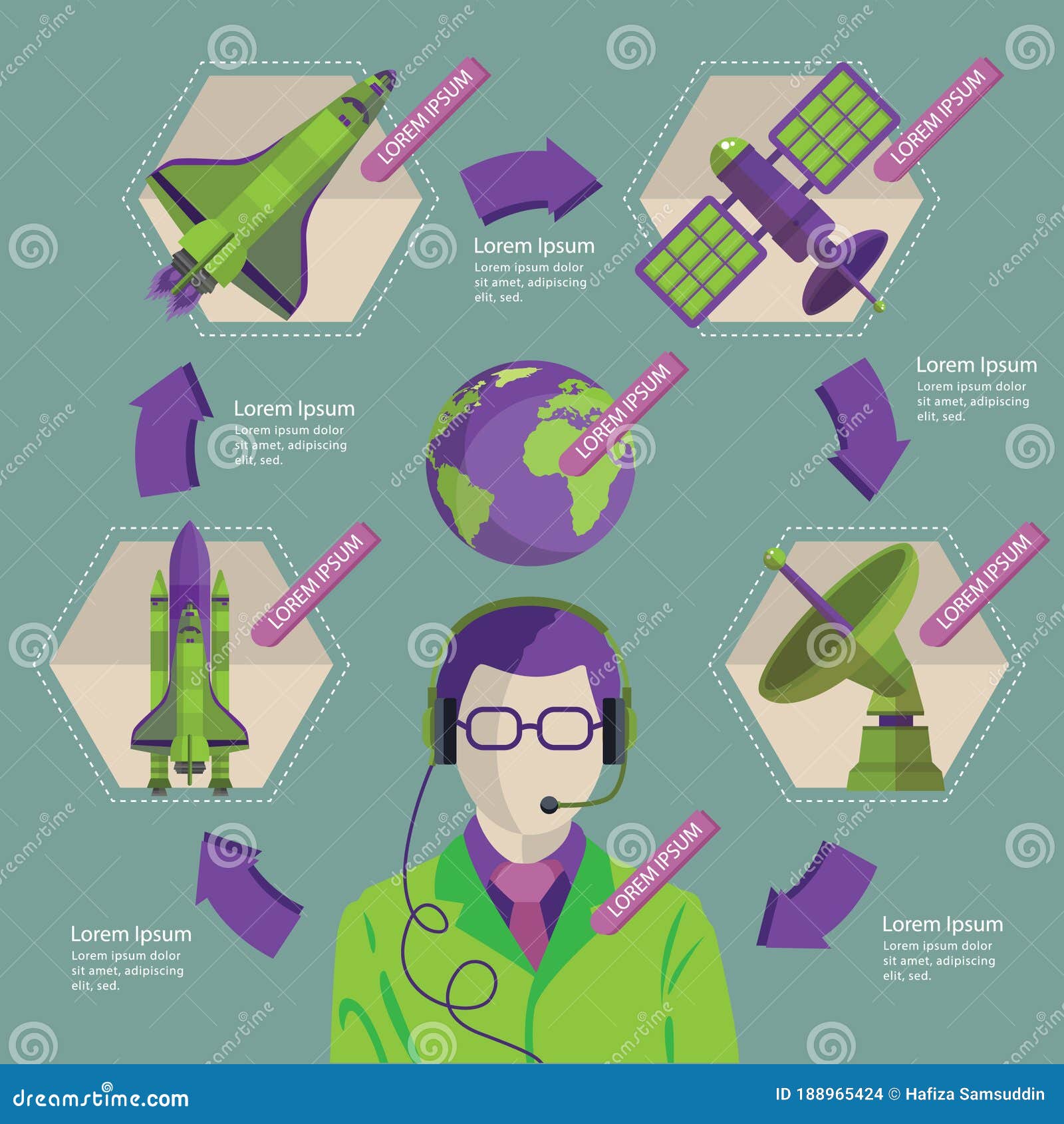 Space Infographic. Vector Illustration Decorative Design Stock Vector ...