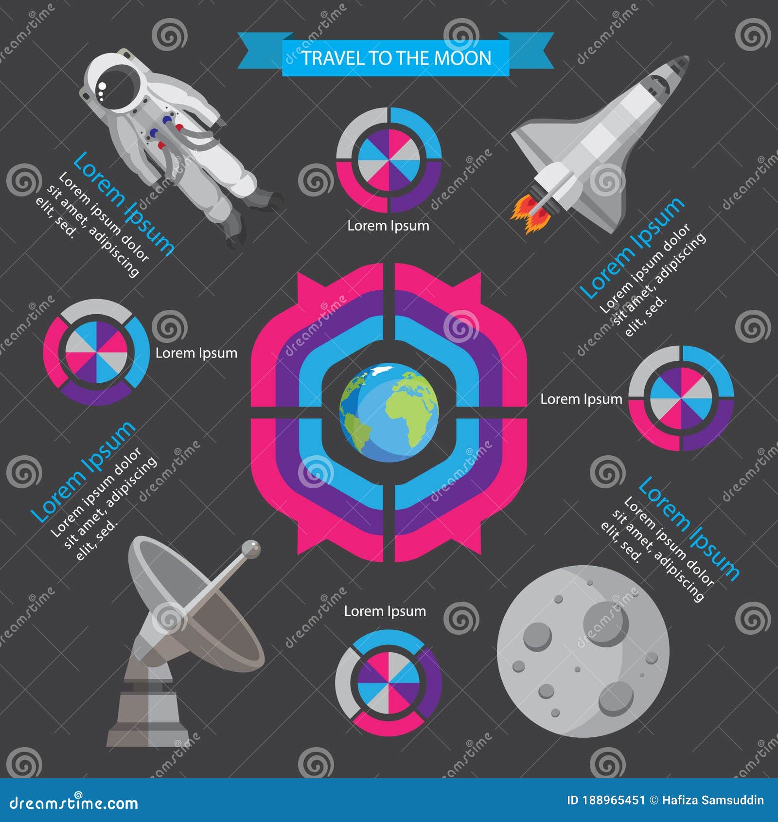 Space Infographic. Vector Illustration Decorative Design Stock Vector ...