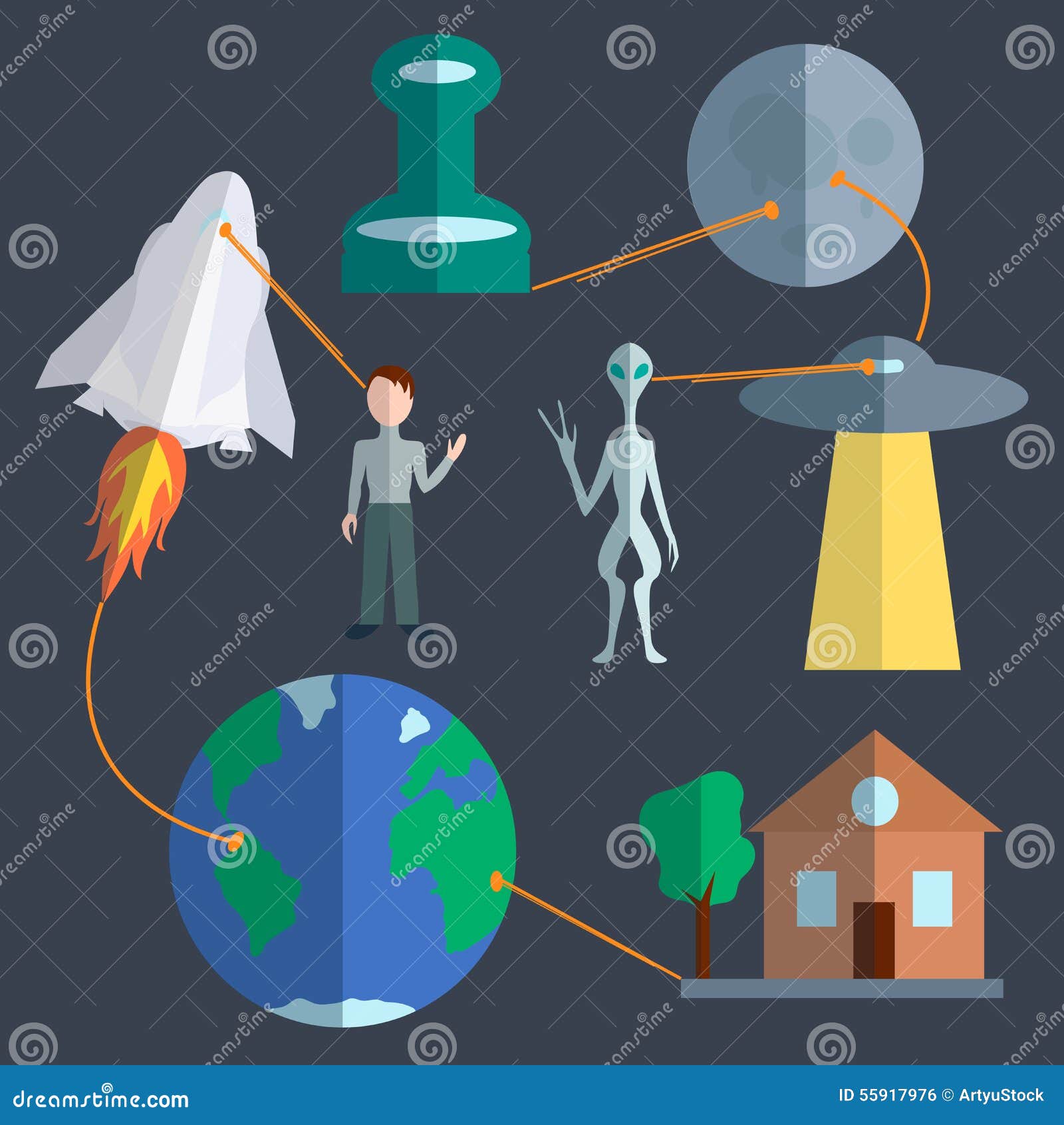 Space infographics set stock vector. Illustration of design - 55917976