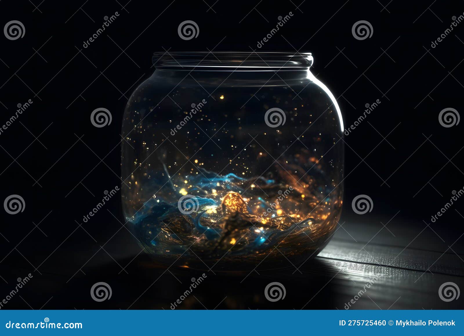 Space Inside a Glass Jar. Neural Network AI Generated Stock ...