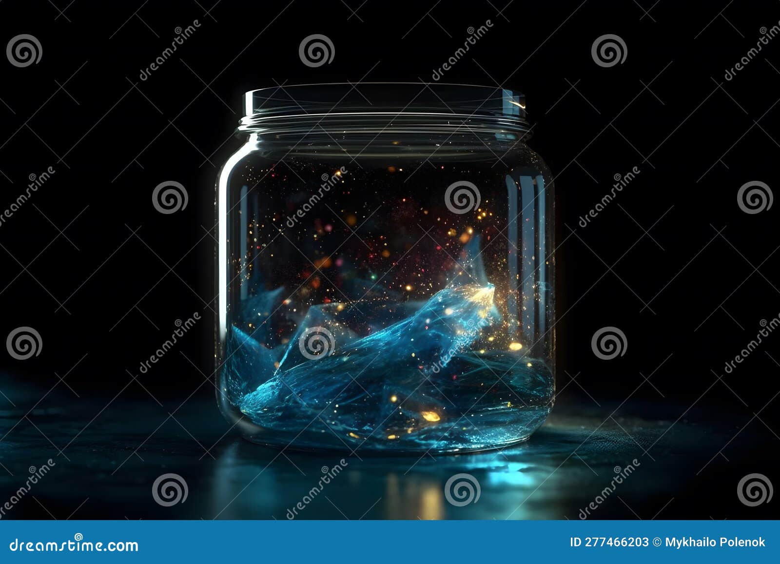 Space Inside a Glass Jar. Neural Network AI Generated Stock Image ...